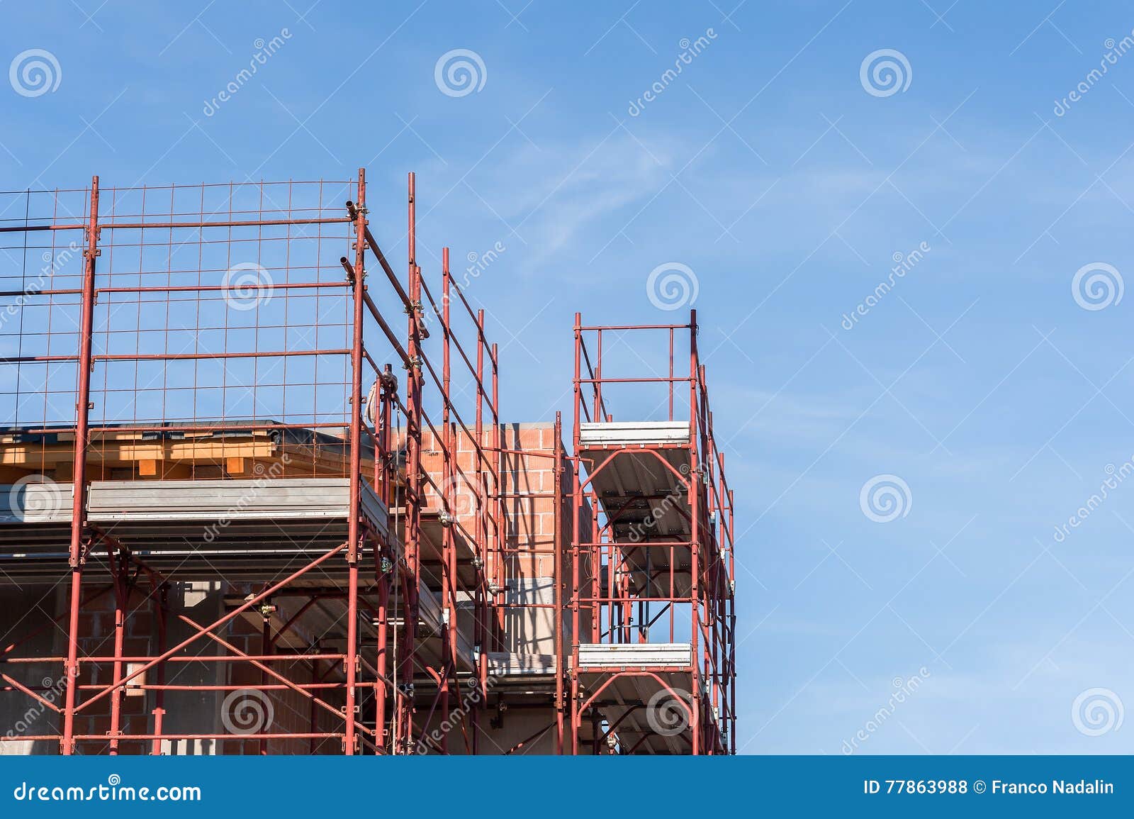 House and scaffolding stock photo. Image of development - 77863988