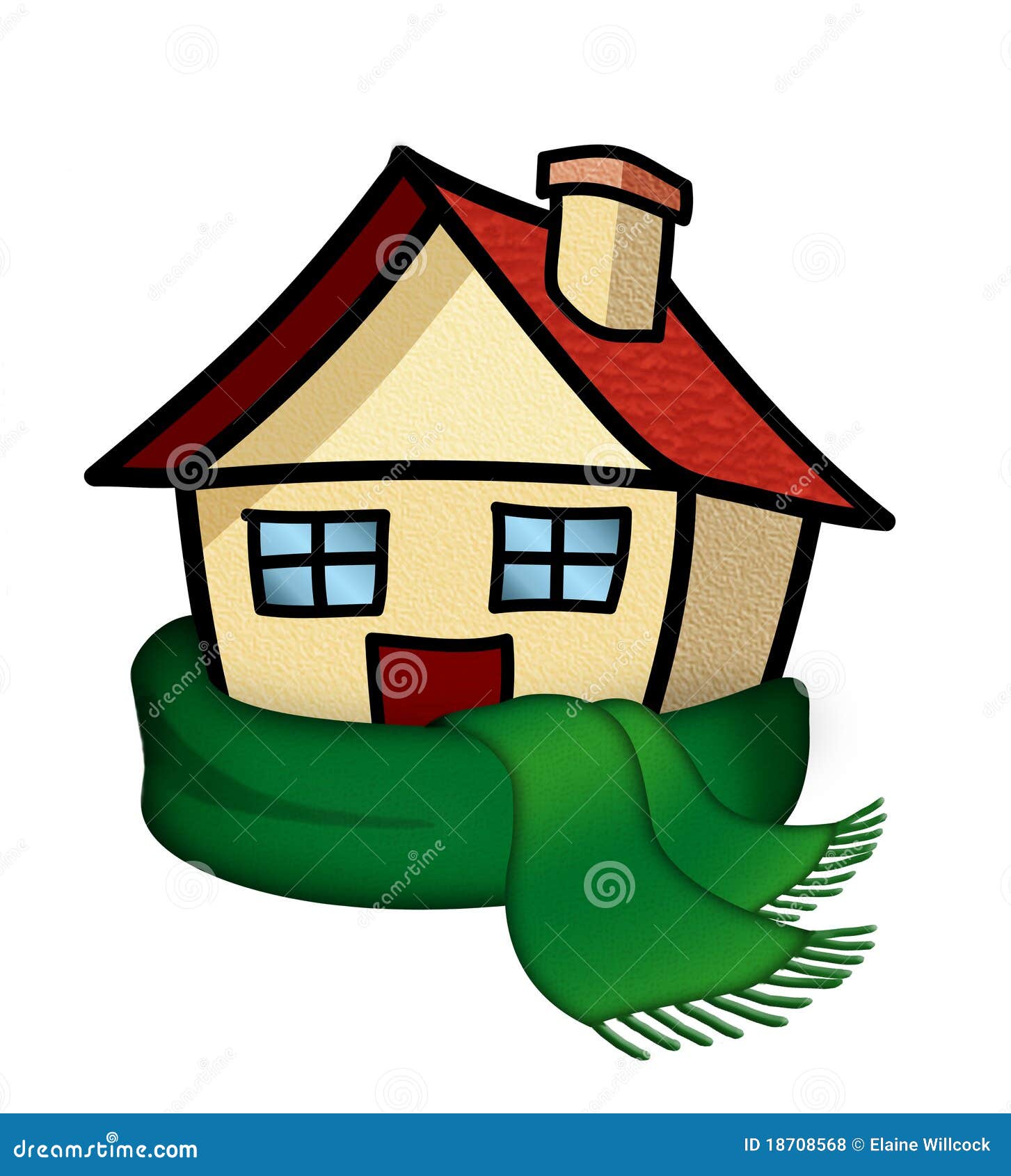 House with scarf stock illustration. Illustration of warmth - 18708568