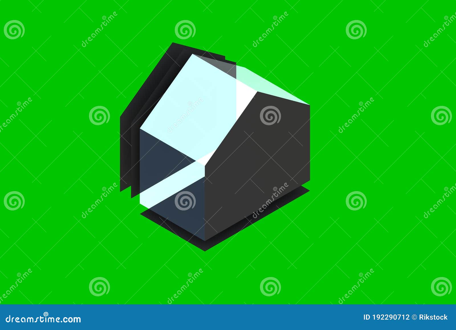 House Schematically Drawn with Linear Elements, in 3D Three-dimensional ...