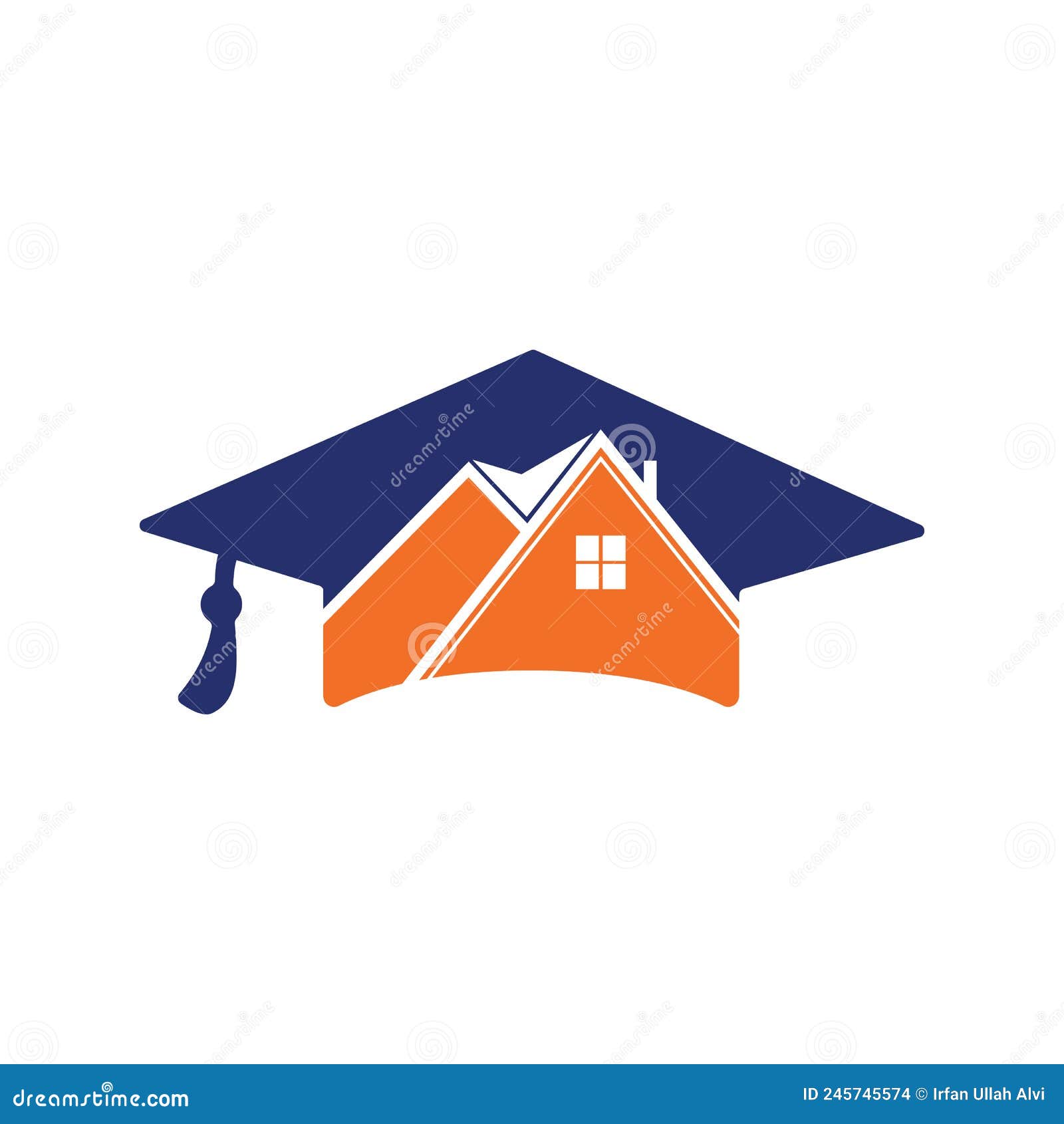 House School Education Logo Design. Graduation Hat and House Icon ...