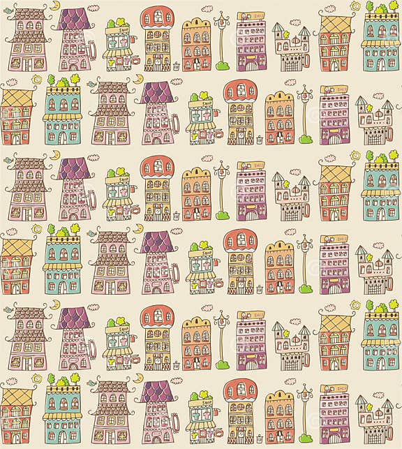 House seamless pattern stock vector. Illustration of beauty - 16795451