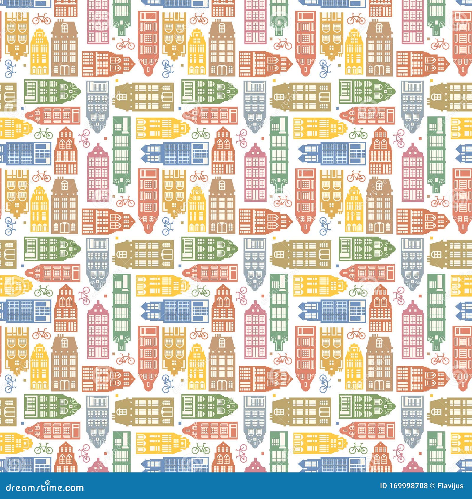 House Seamless Pattern. Doodle Pattern with Various Houses Stock Vector ...