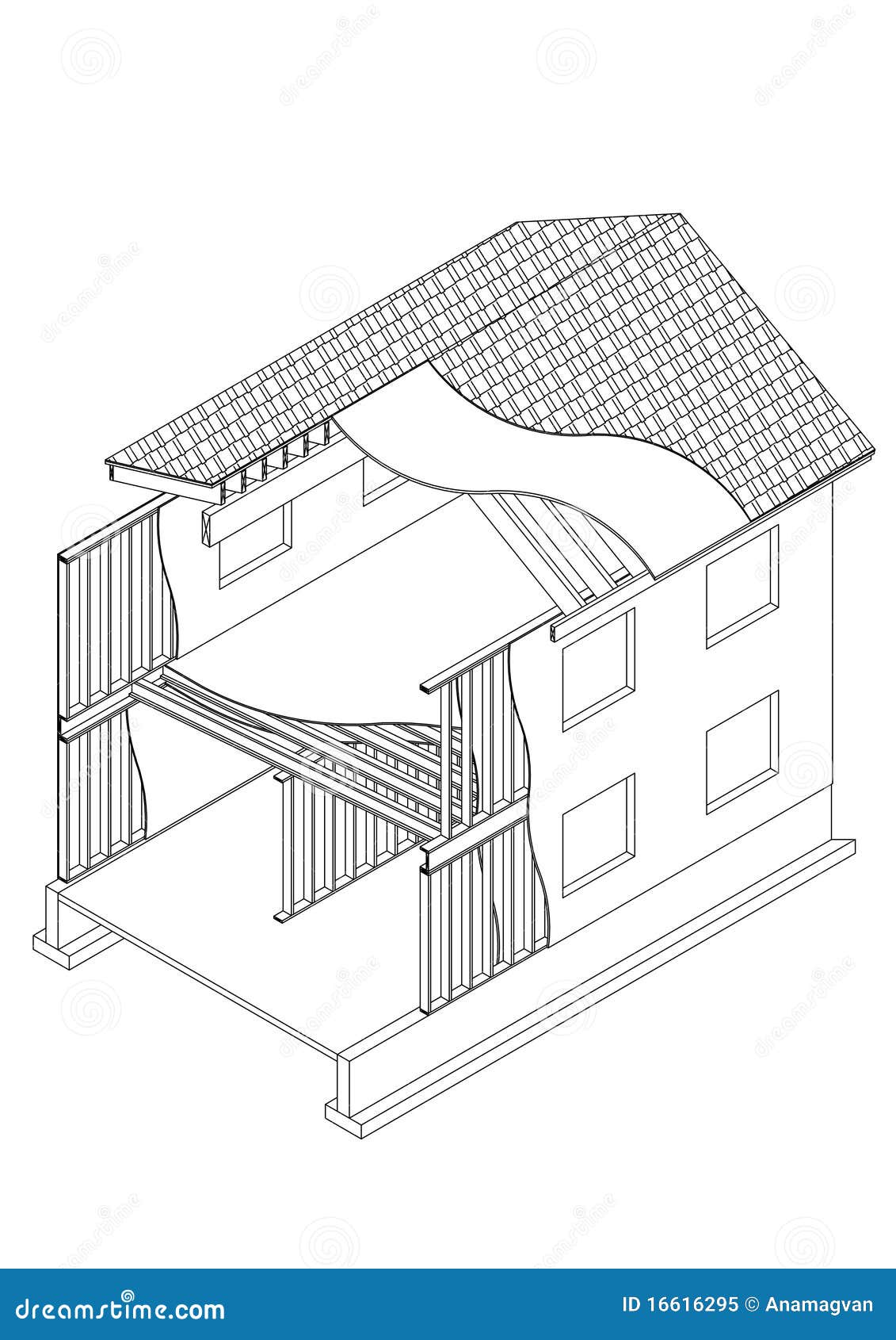 House section stock illustration. Illustration of project - 16616295