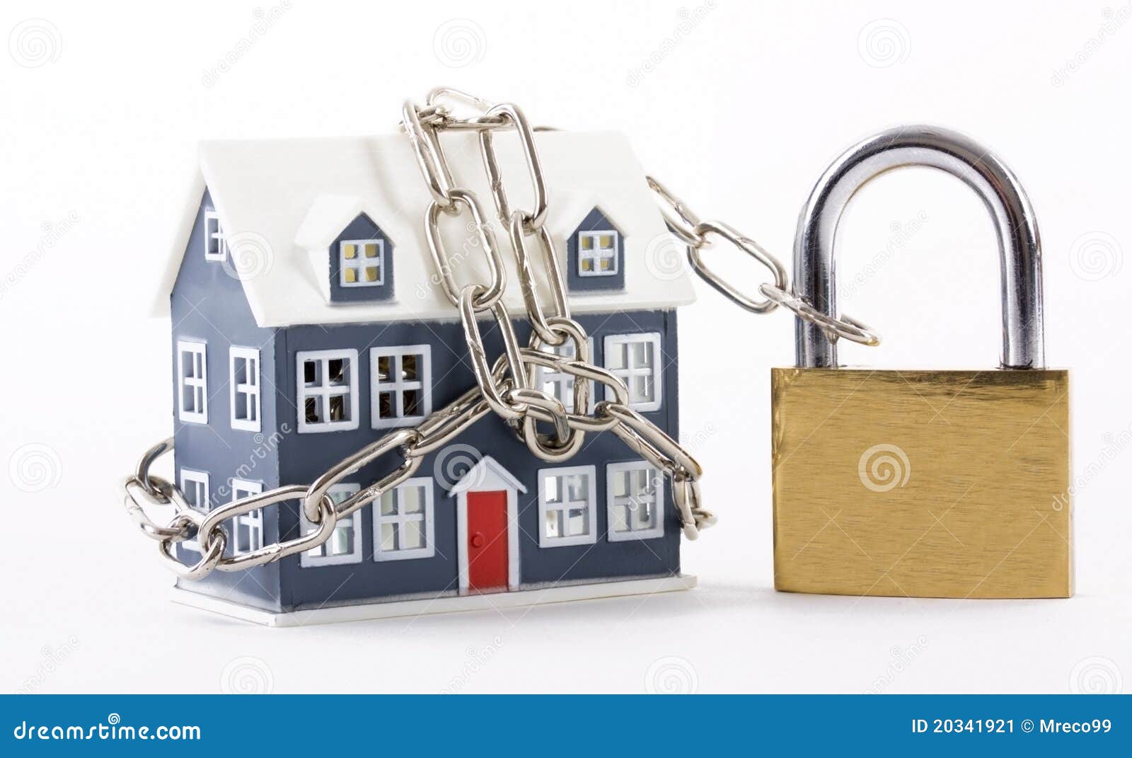 House Secured with Chain and Padlock Stock Image - Image of alarm ...