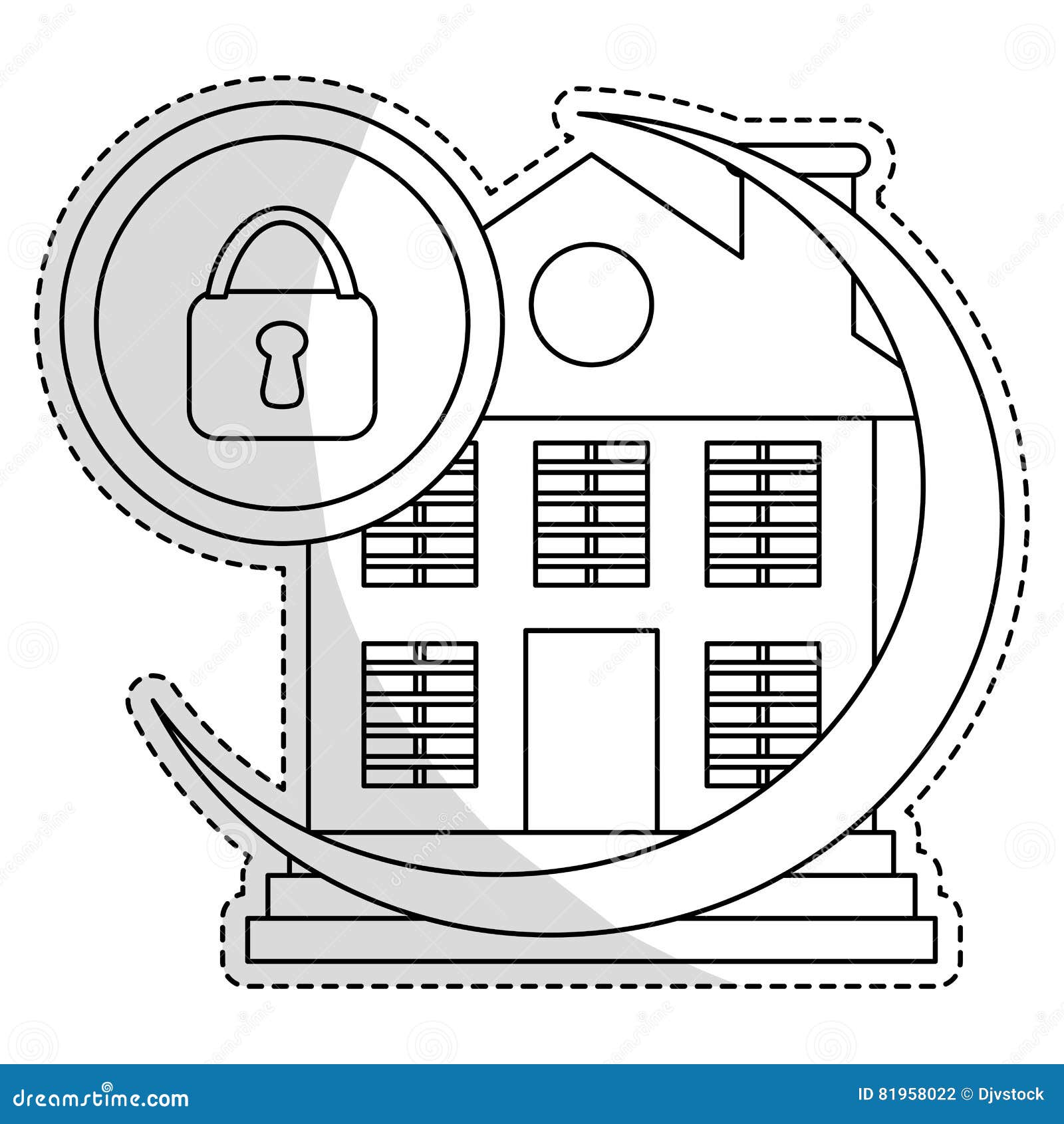 House security icon image stock vector. Illustration of protection ...