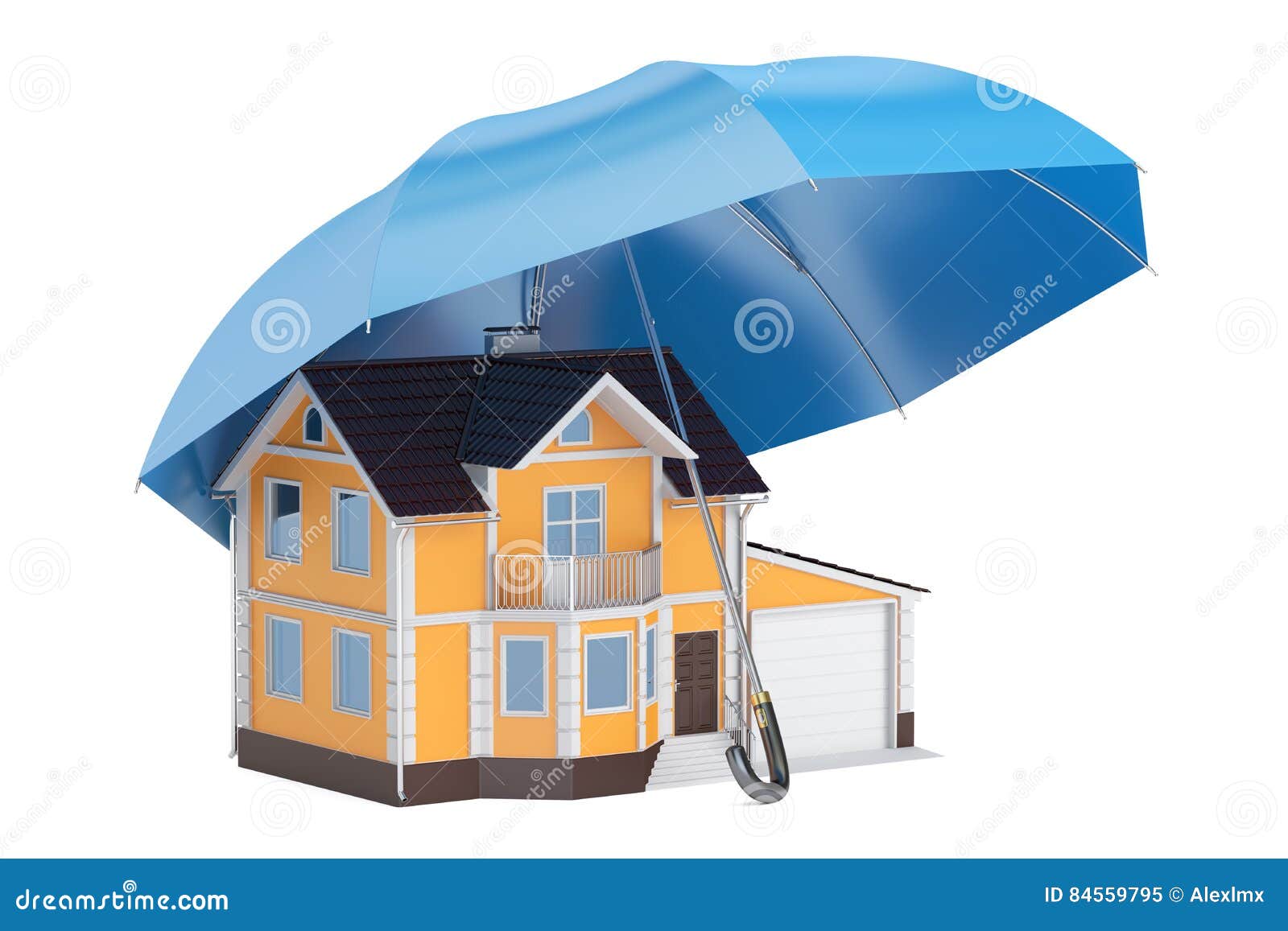 House Security and Protection Concept, 3D Rendering Stock Illustration ...