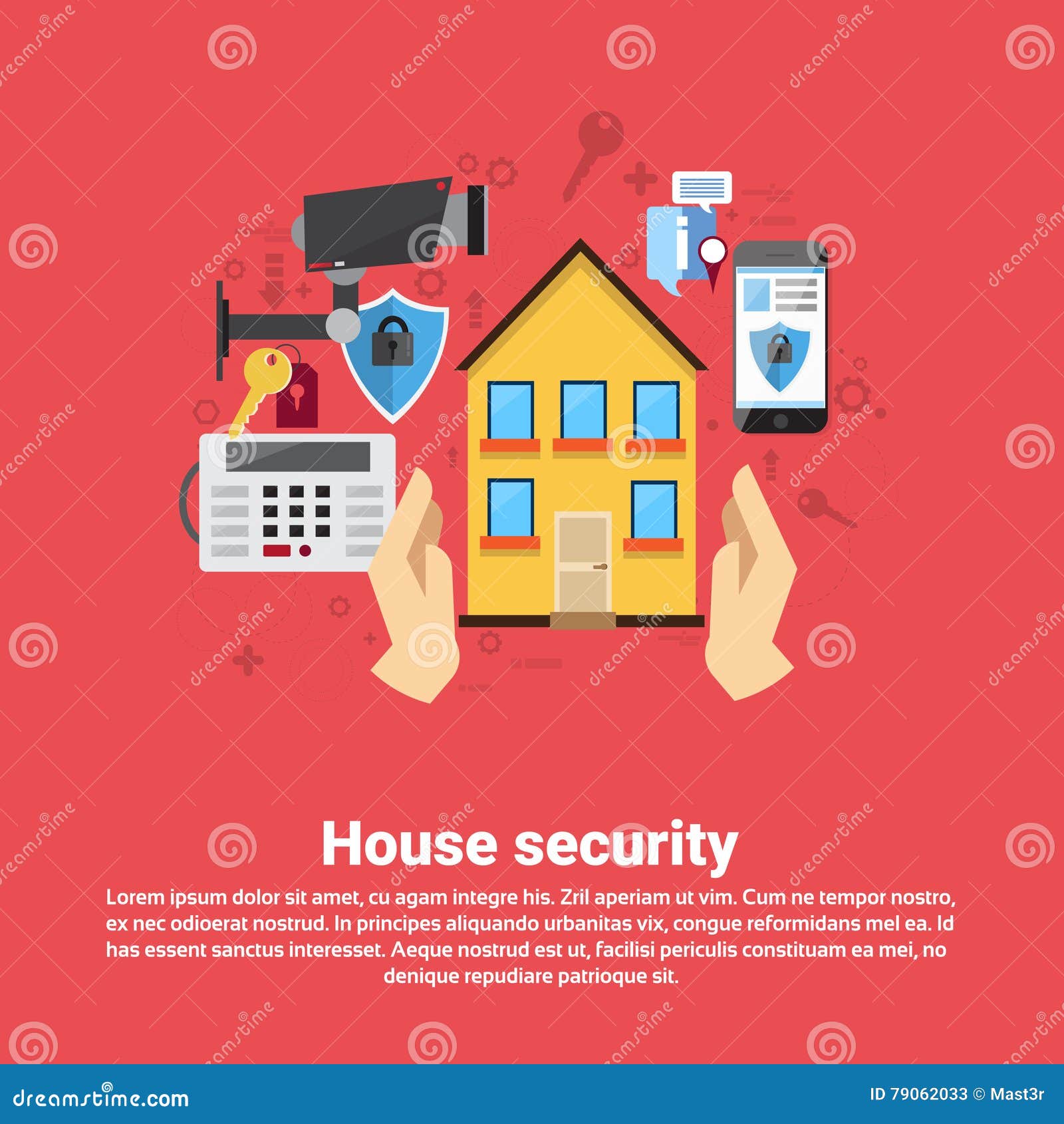 House Security Protection Insurance Web Banner Stock Vector ...