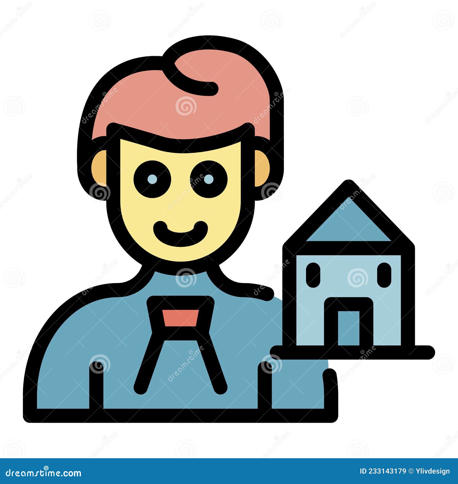 House Selling Agent Icon Color Outline Vector Stock Vector ...