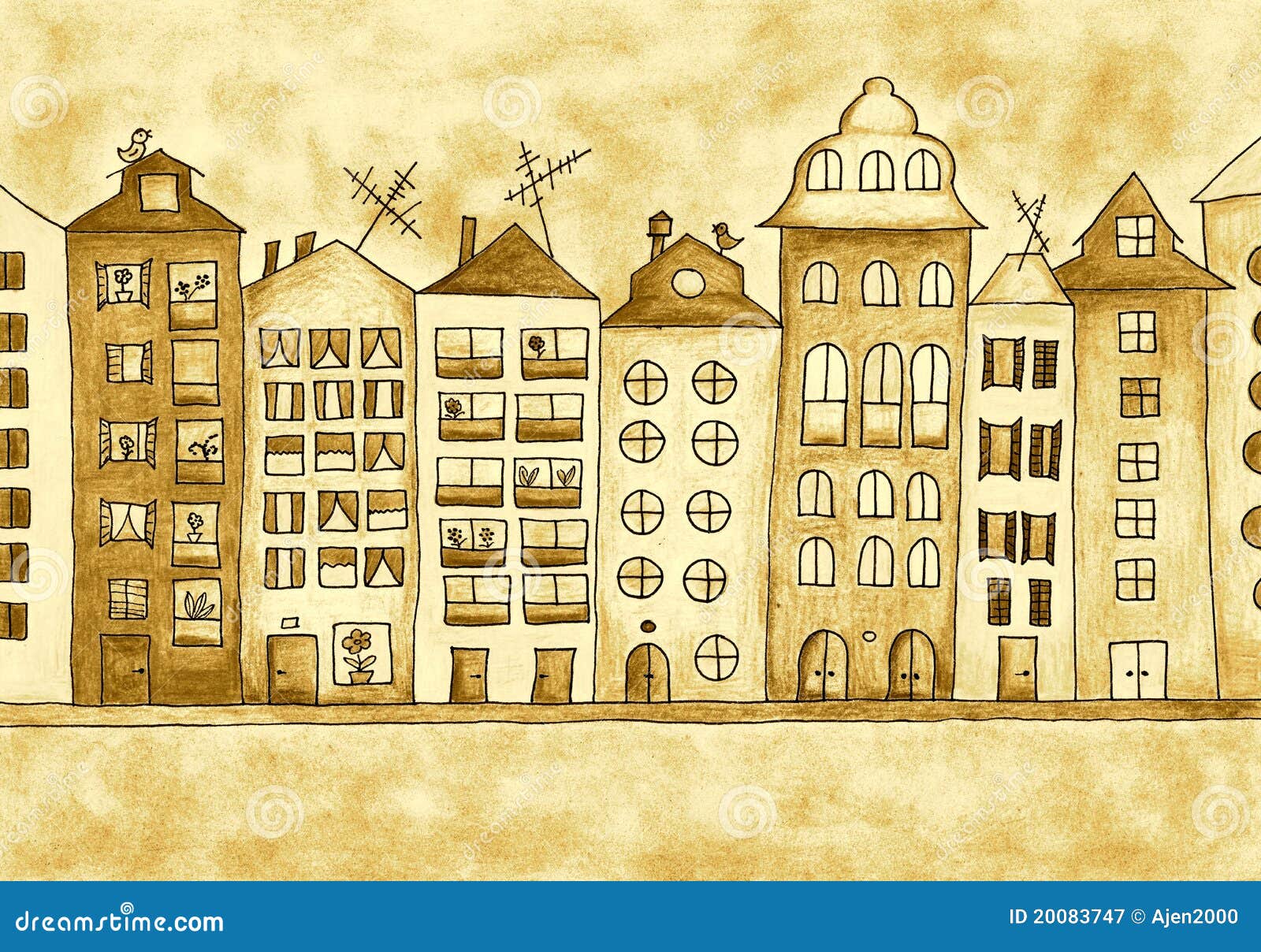 House - sepia stock illustration. Illustration of fantasy - 20083747