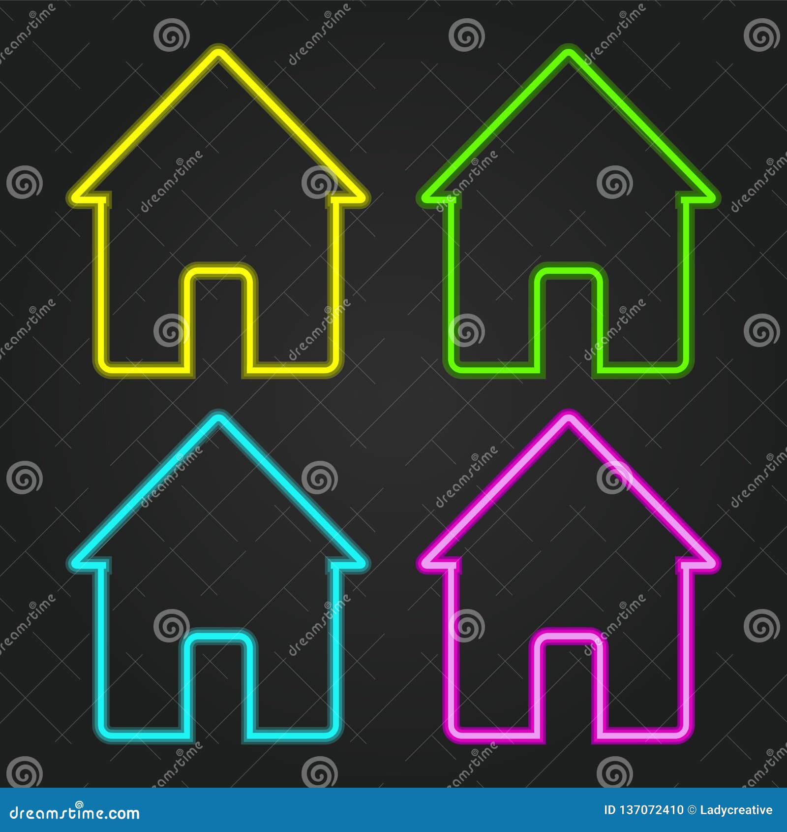 Neon House Pink Stock Illustrations – 2,290 Neon House Pink Stock ...