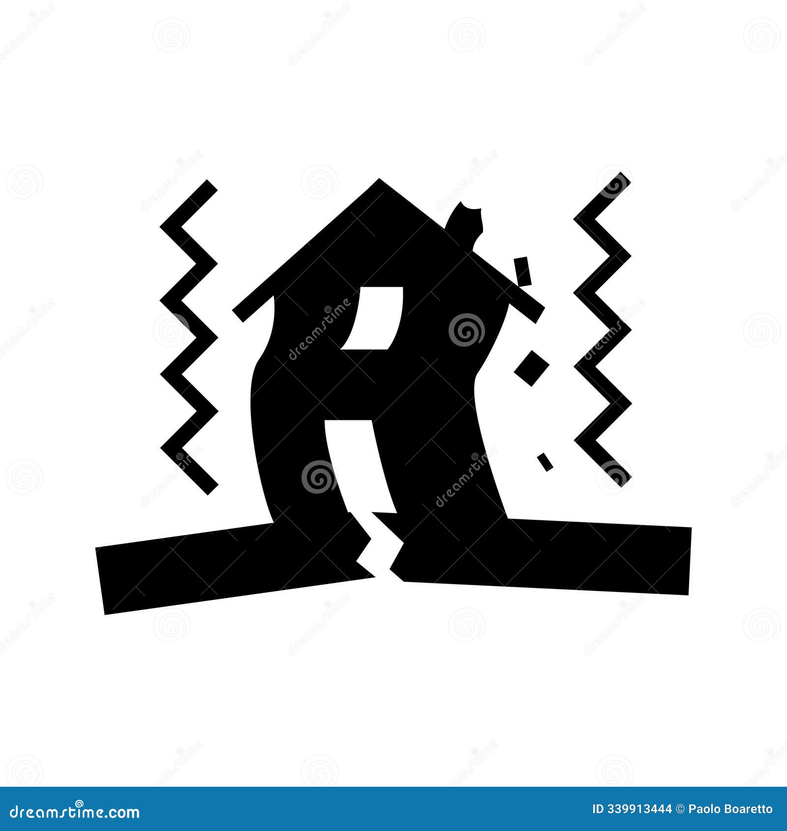 House Shaking during Earthquake Disaster Silhouette Icon Stock ...