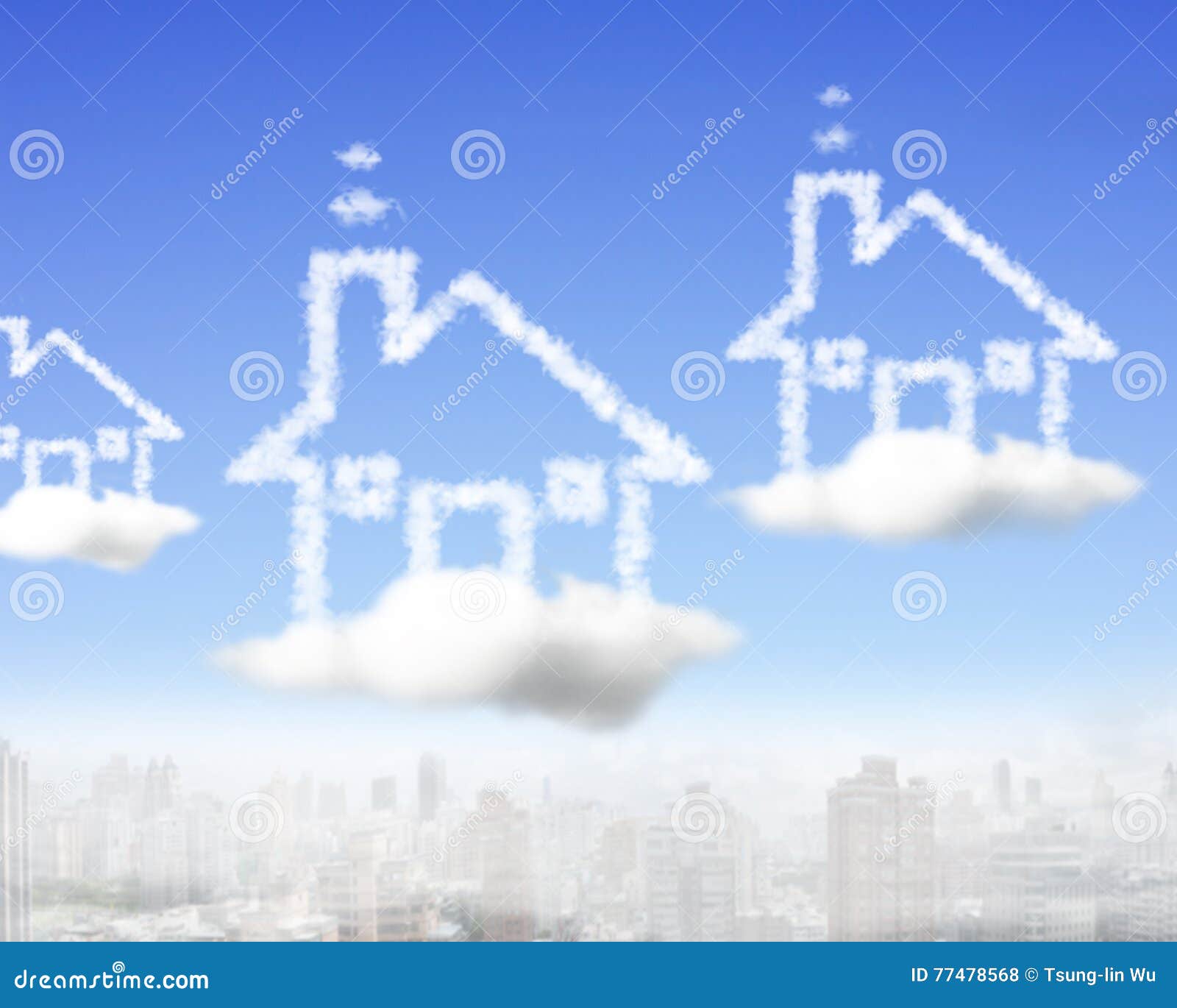 House Shape Clouds in the Sky Stock Photo - Image of hope, prospect ...