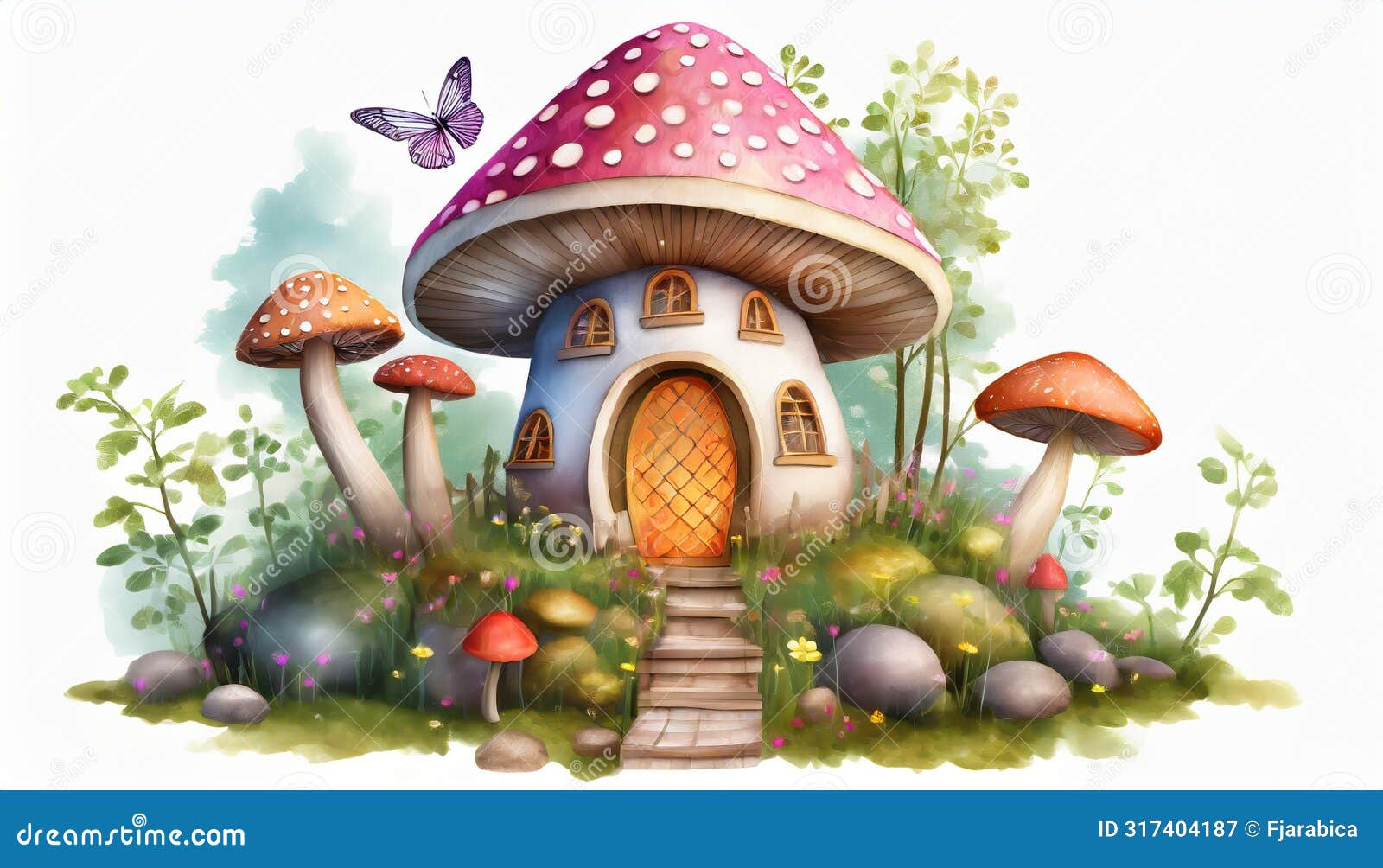 House in the Shape of a Toadstool in a Fairy-tale Beautiful Forest ...