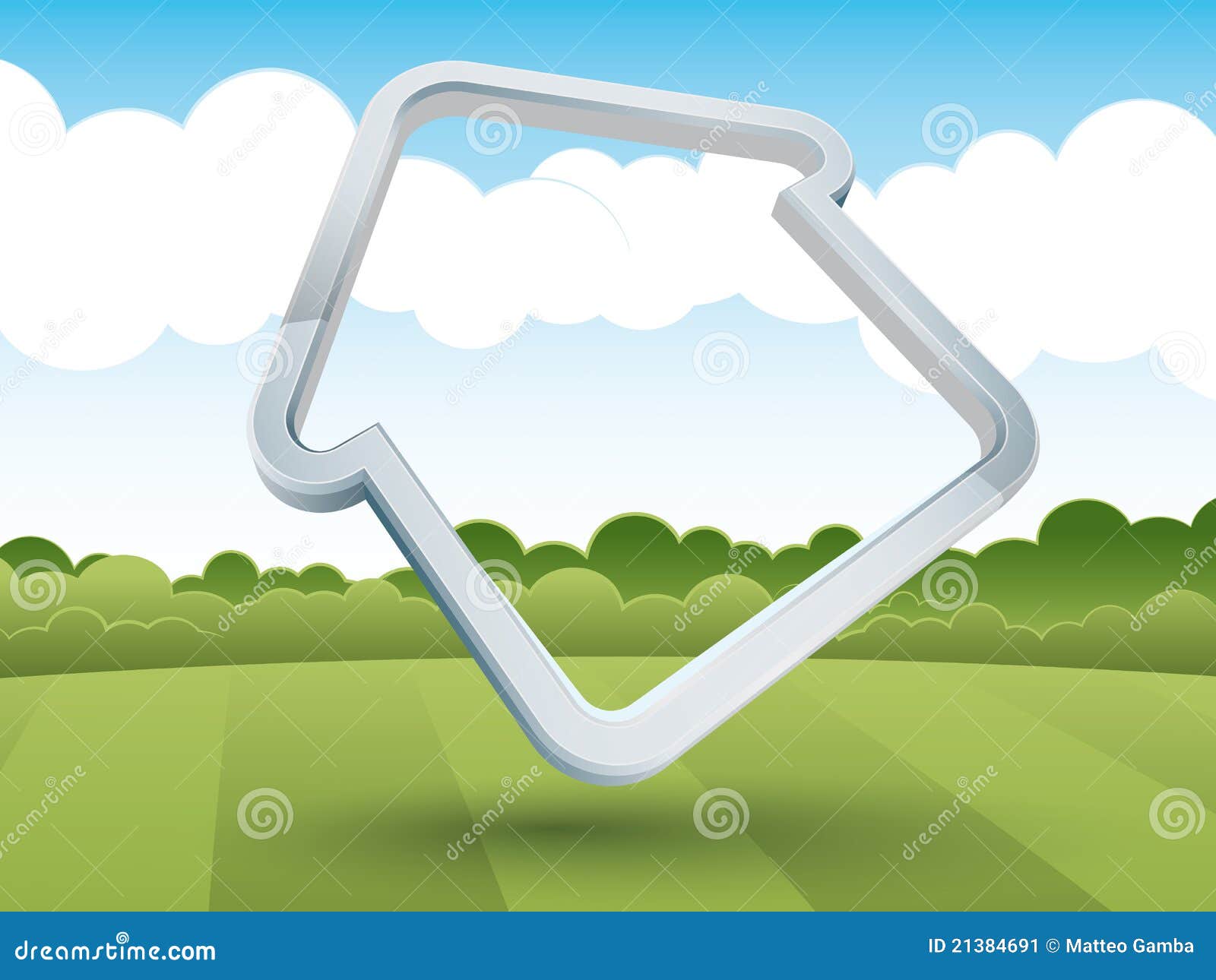 House-shaped Frame in the Countryside Stock Vector - Illustration of ...