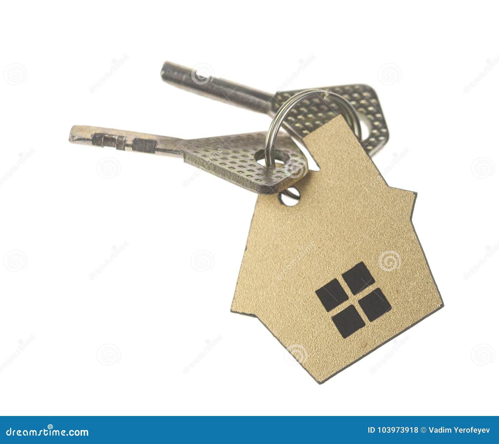 House Shaped Key Chain Isolated on White Background Stock Photo - Image ...