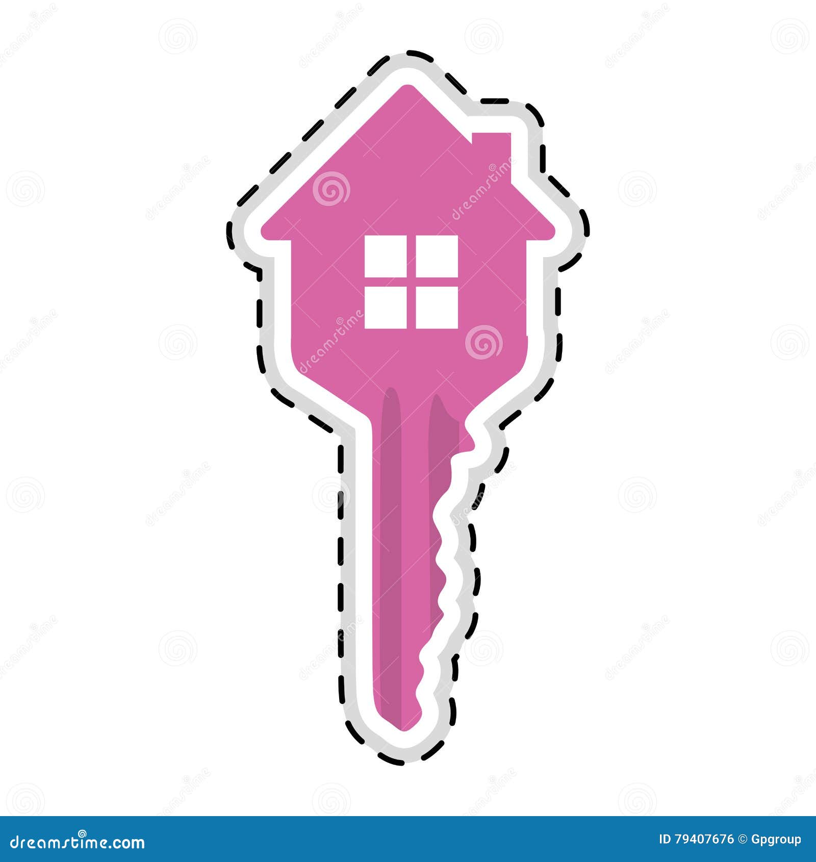 House Shaped Key Icon Image Stock Vector - Illustration of estate ...