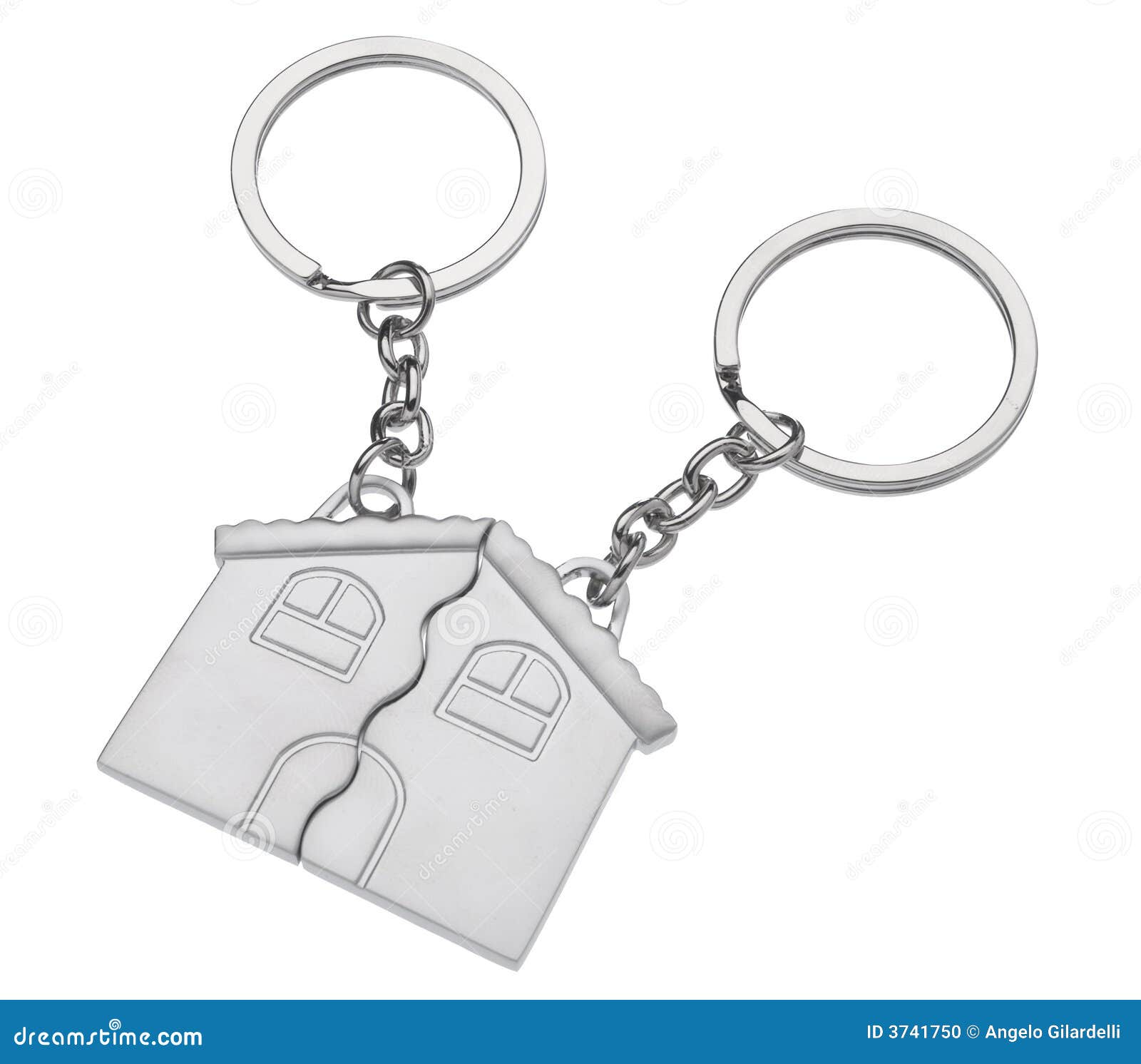 House shaped key ring stock photo. Image of separated - 3741750