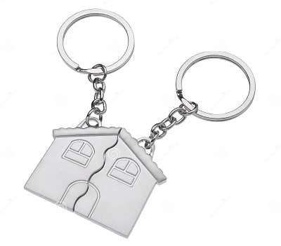 House shaped key ring stock photo. Image of separated - 3741750