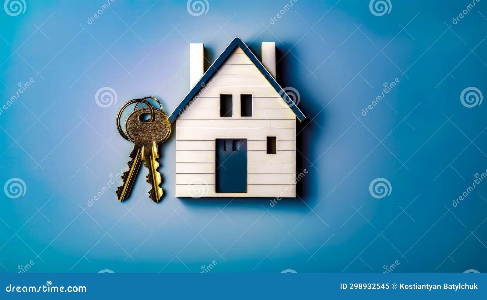 House Shaped Keychain with House Shaped Key on Top of it. Generative AI ...