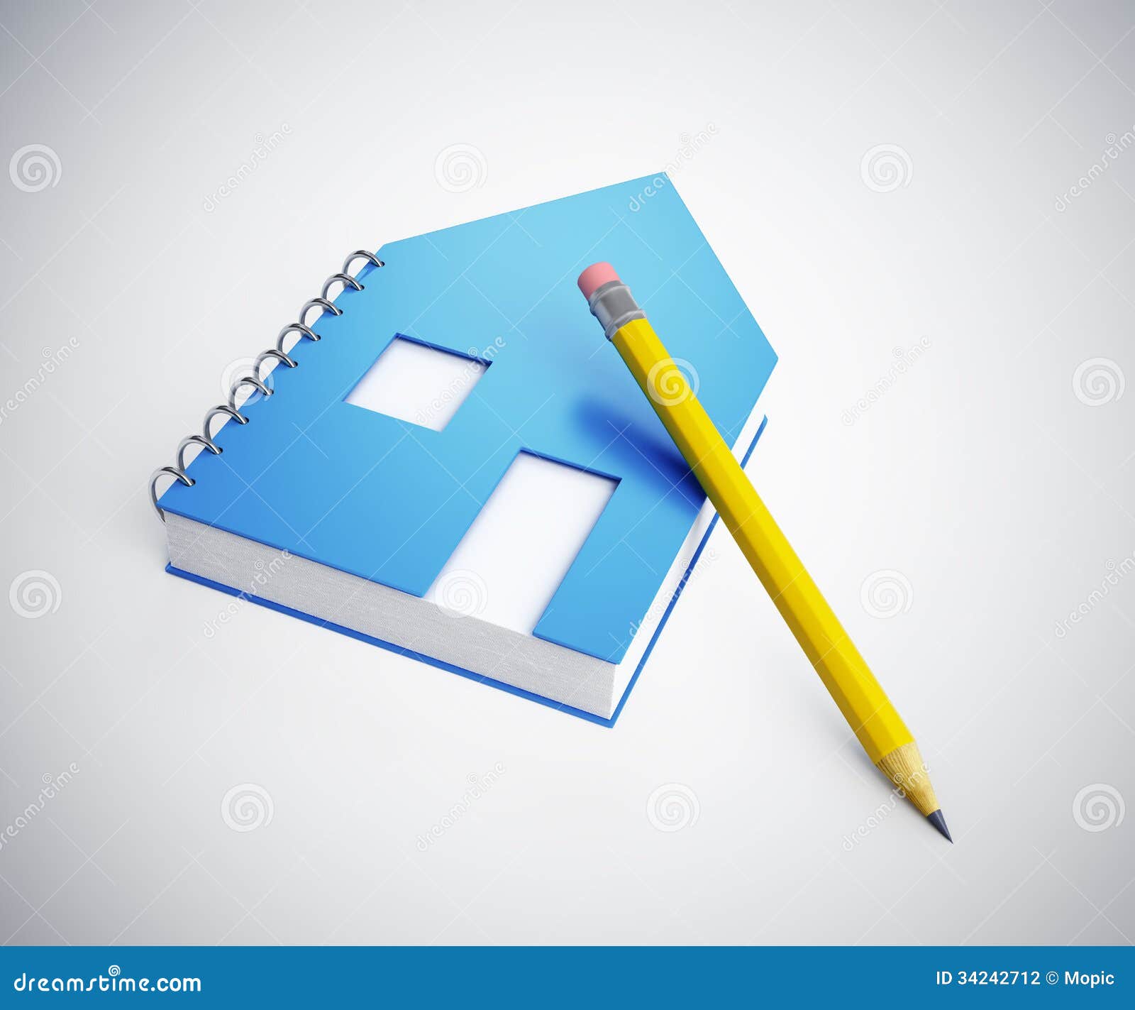 House shaped note pad stock illustration. Illustration of real - 34242712
