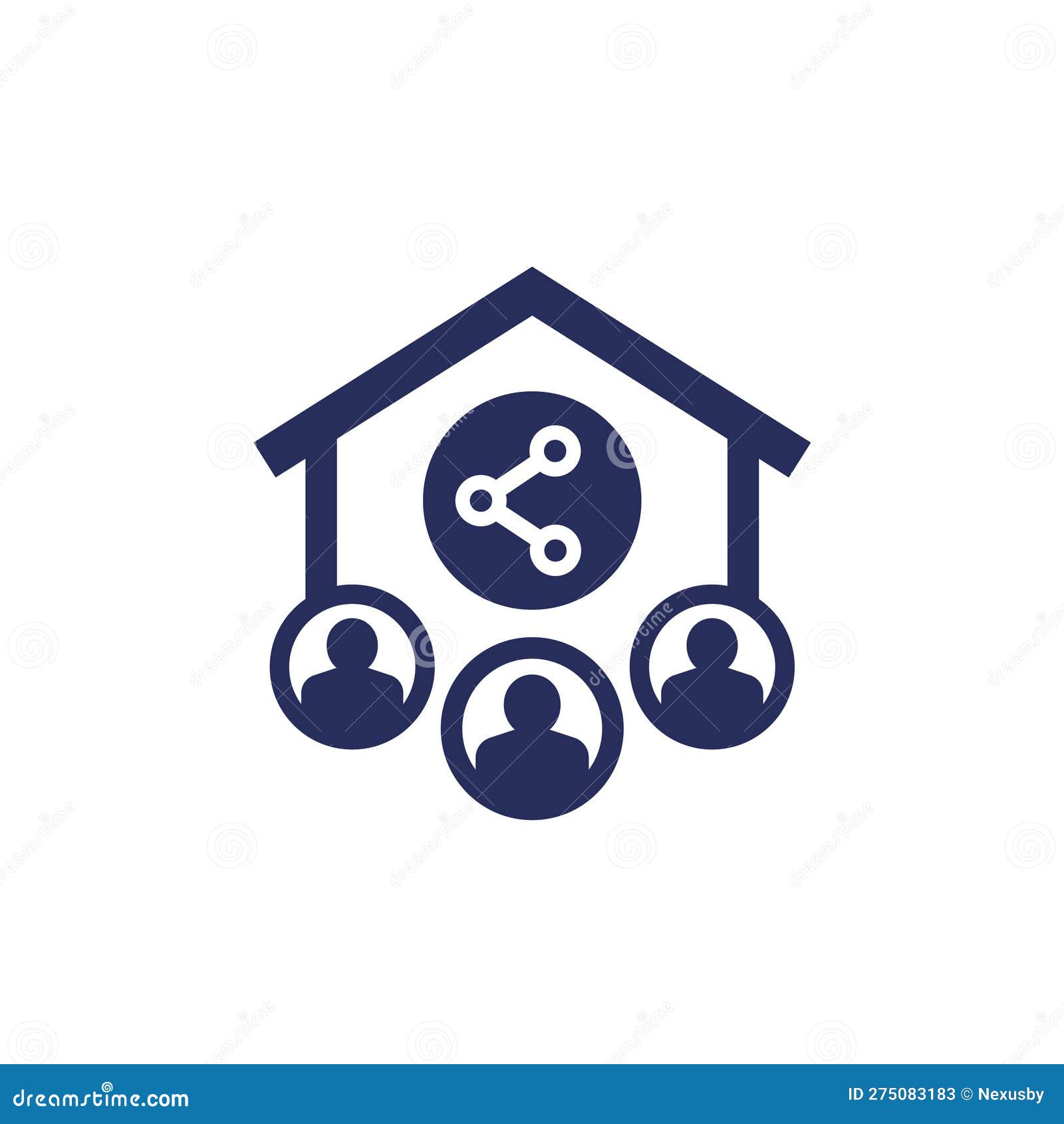House Share Icon with Tenants Stock Vector - Illustration of resident ...