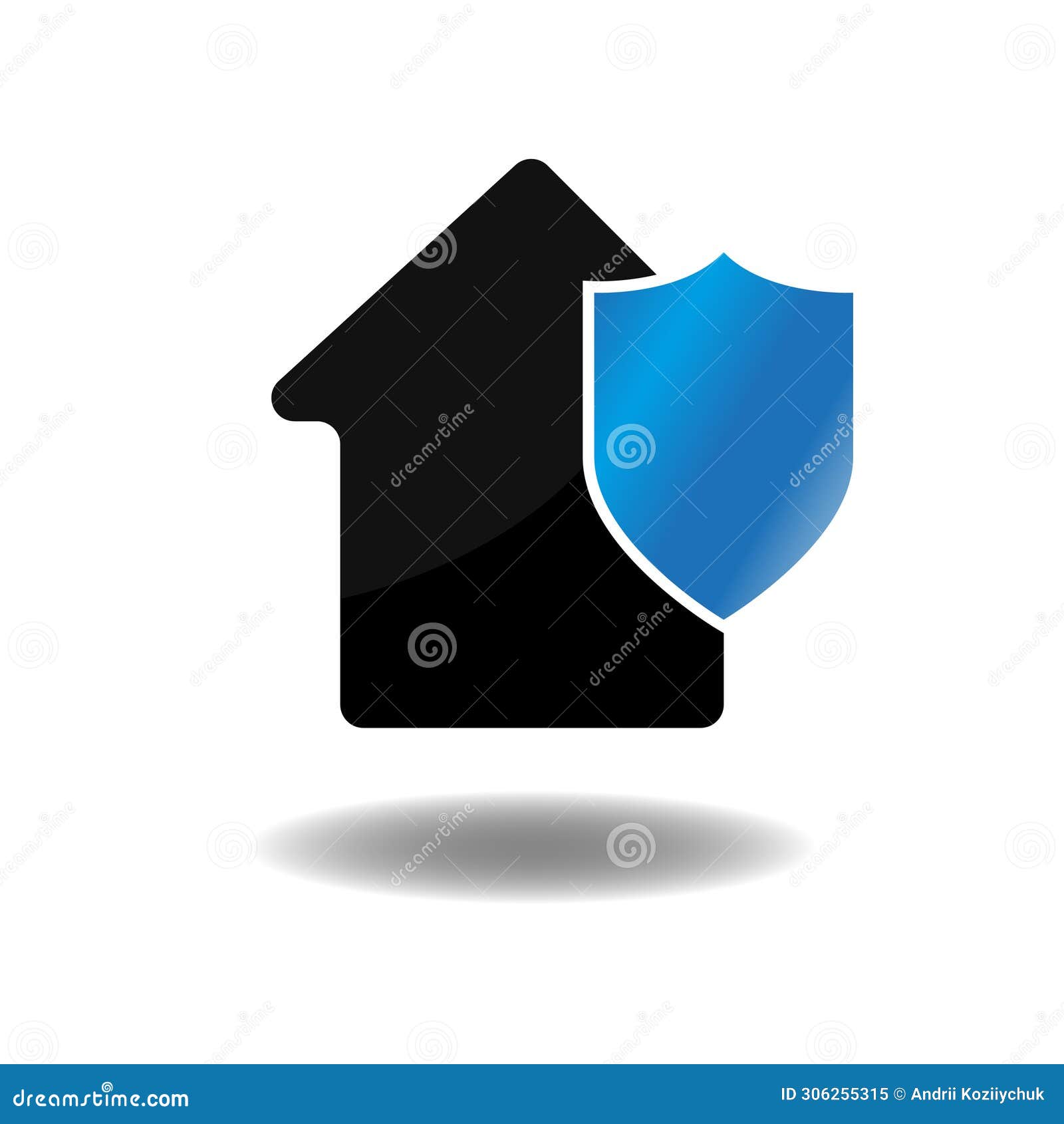 House with a Shield. House Protection Vector Icon. Home Security Icon ...