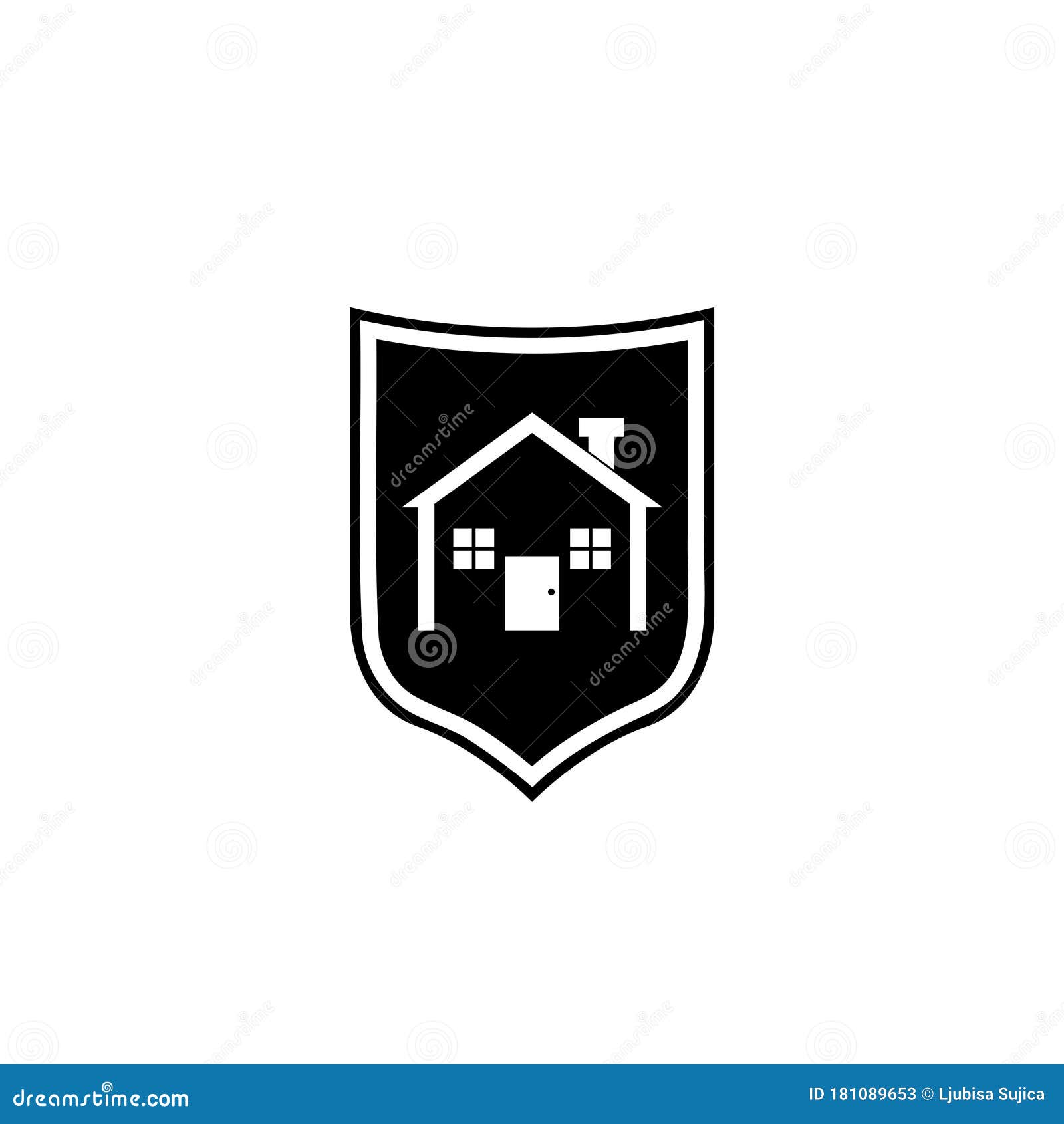 House Shield Icon Isolated on White Background Stock Vector ...