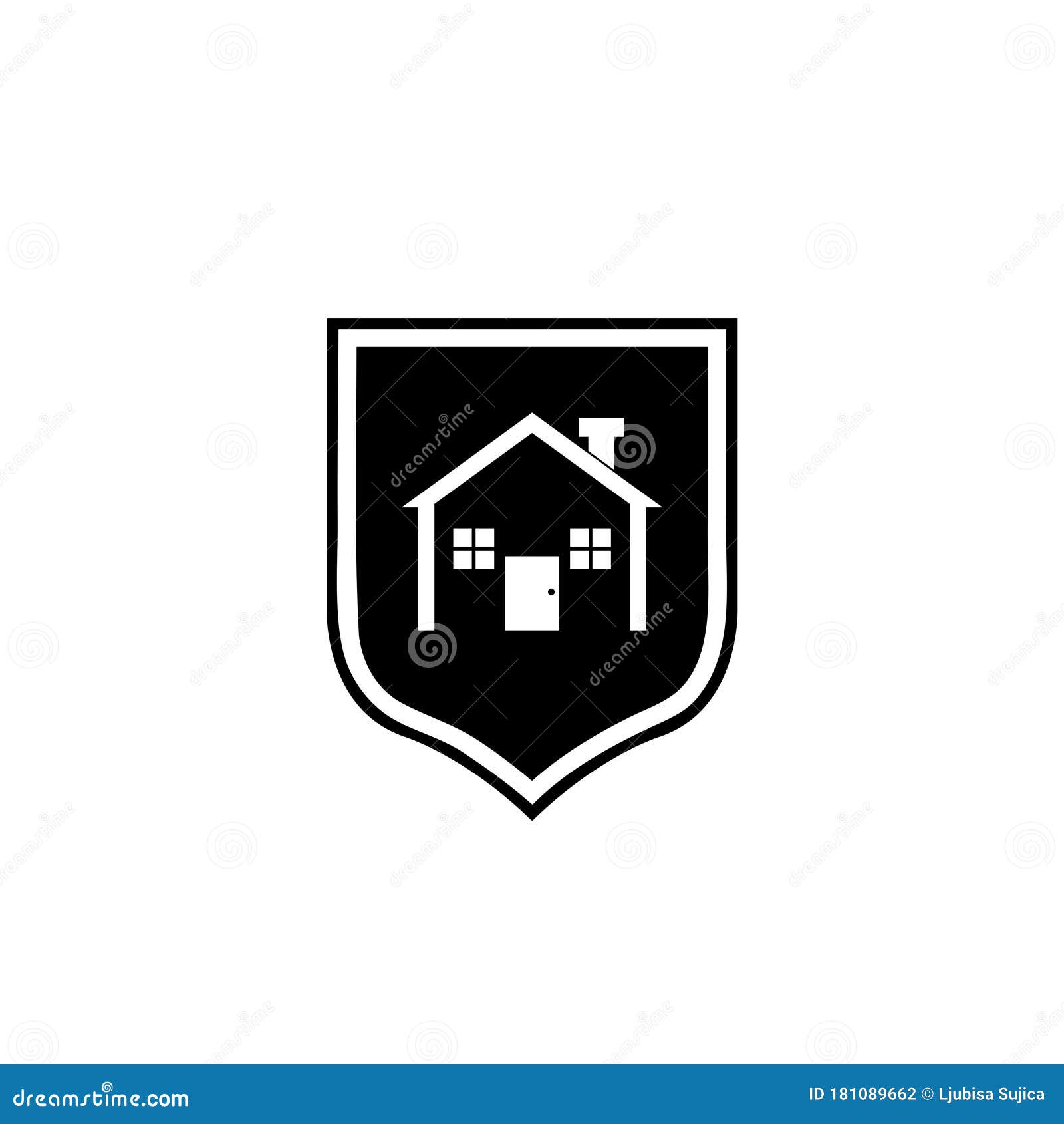 House Shield Icon Isolated on White Background Stock Vector ...
