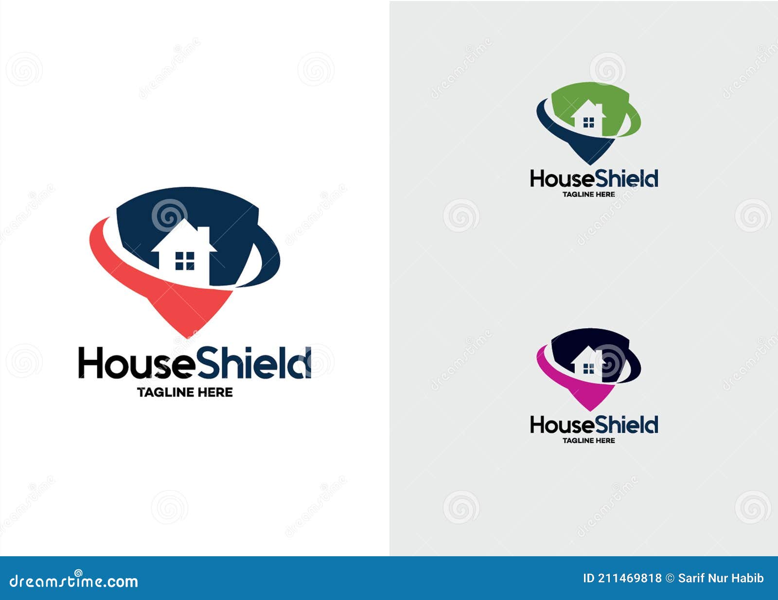 House Shield Logo Design Template Stock Vector - Illustration of ...