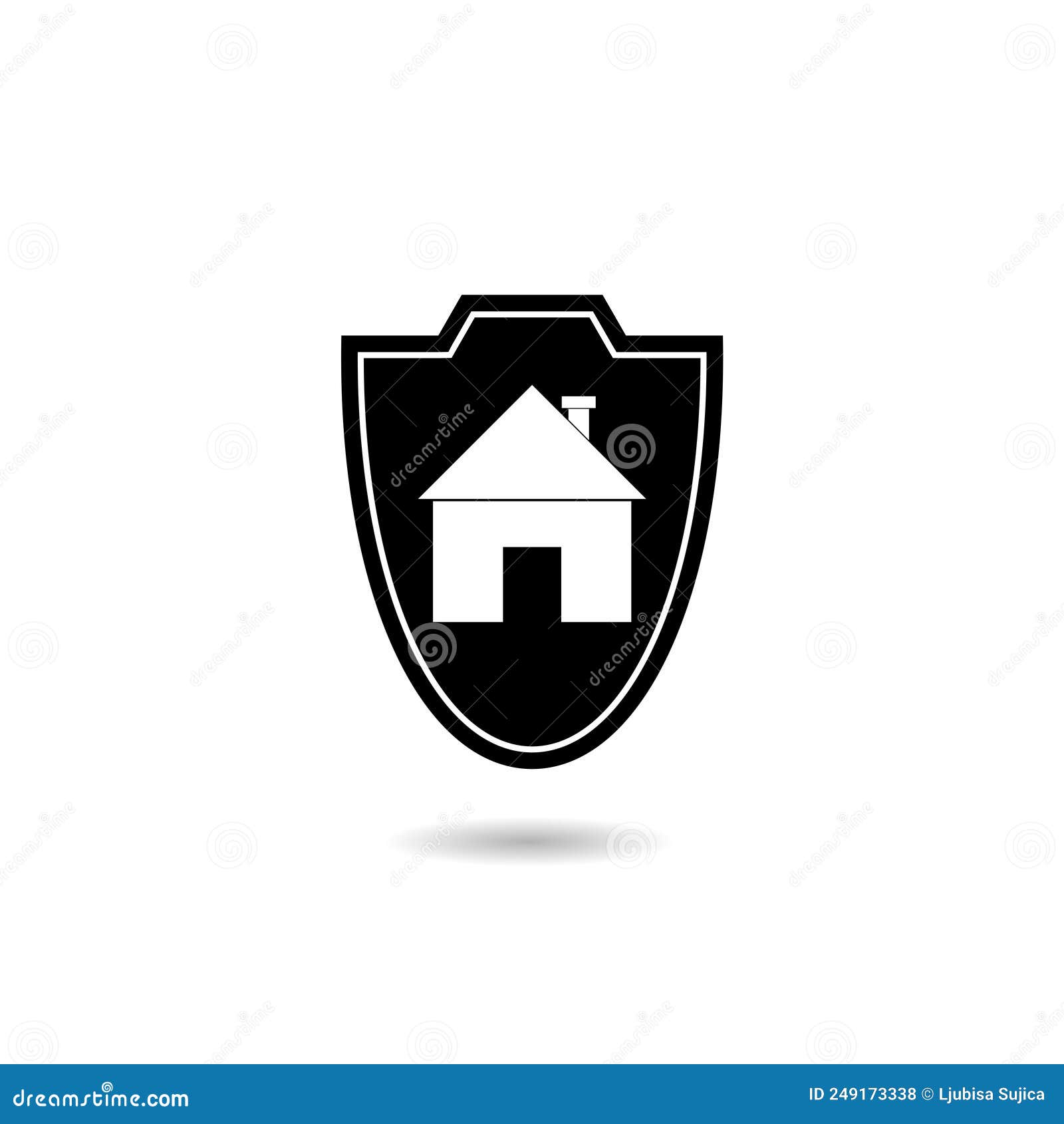 House with Shield Logo with Shadow Stock Vector - Illustration of ...