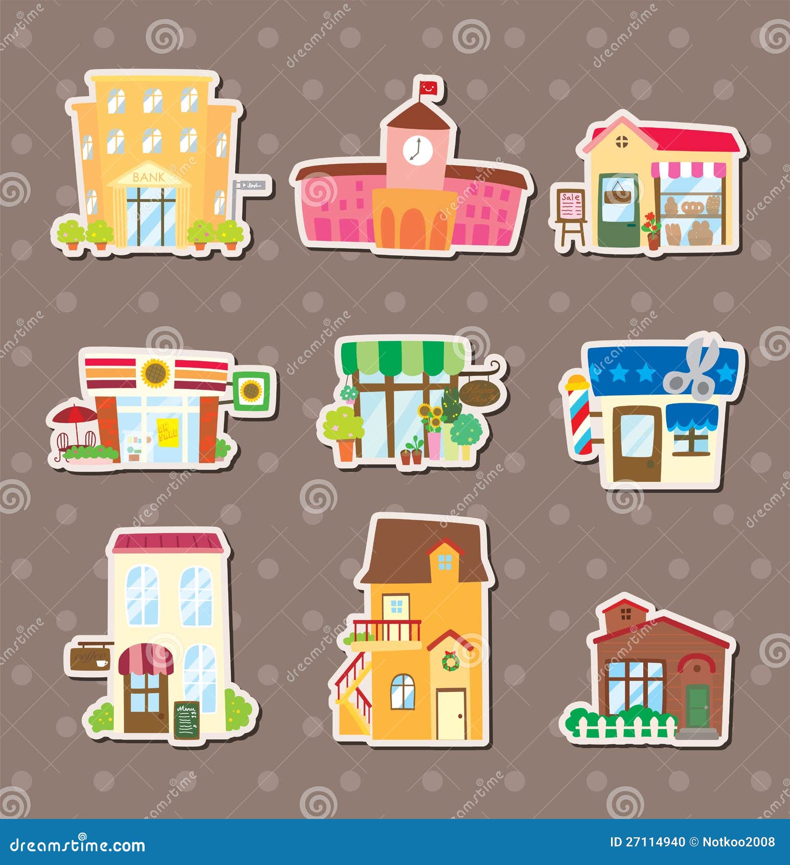 House and shop stickers stock vector. Illustration of home - 27114940