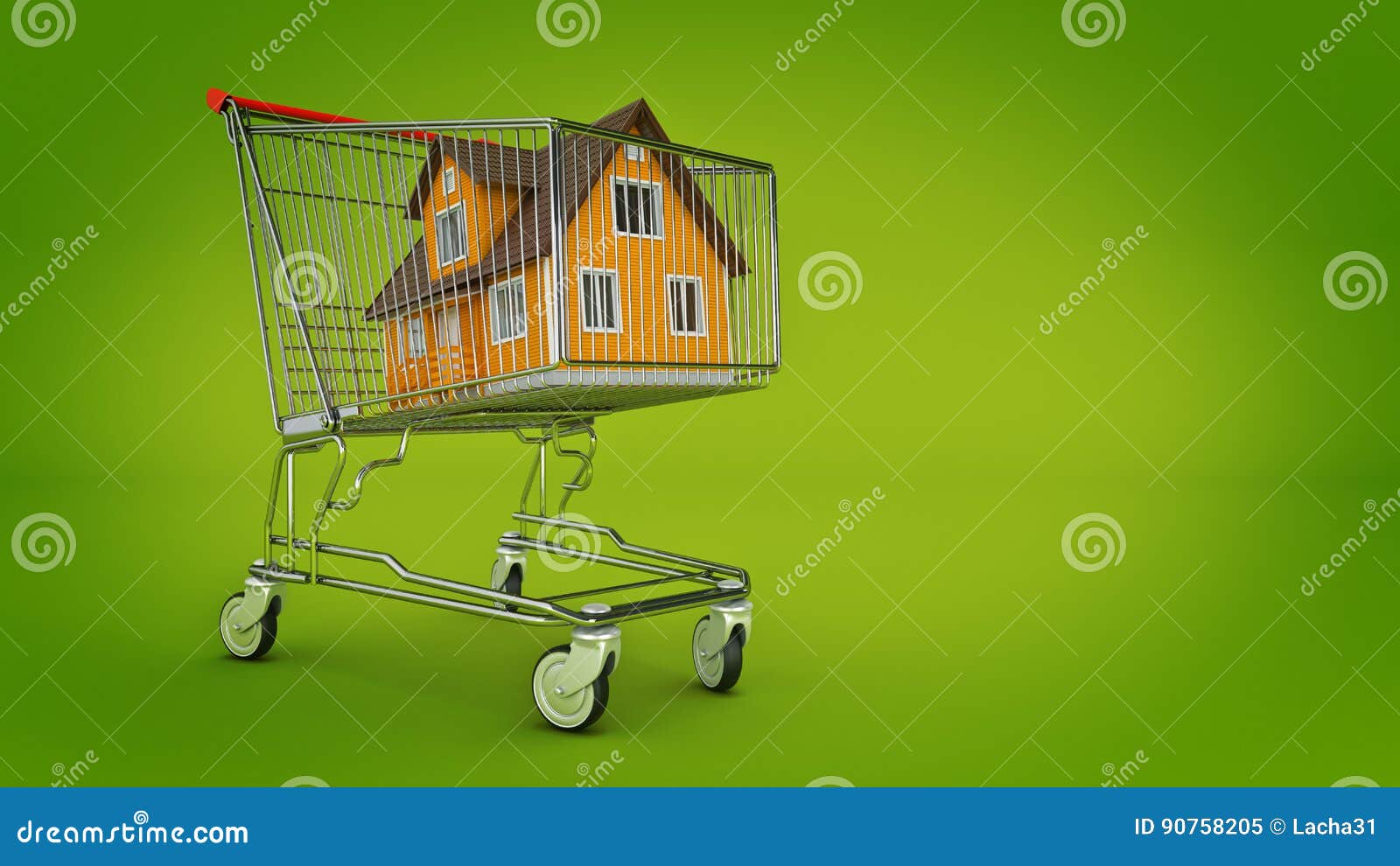 House in Shopping Cart Concept. Stock Illustration - Illustration of ...