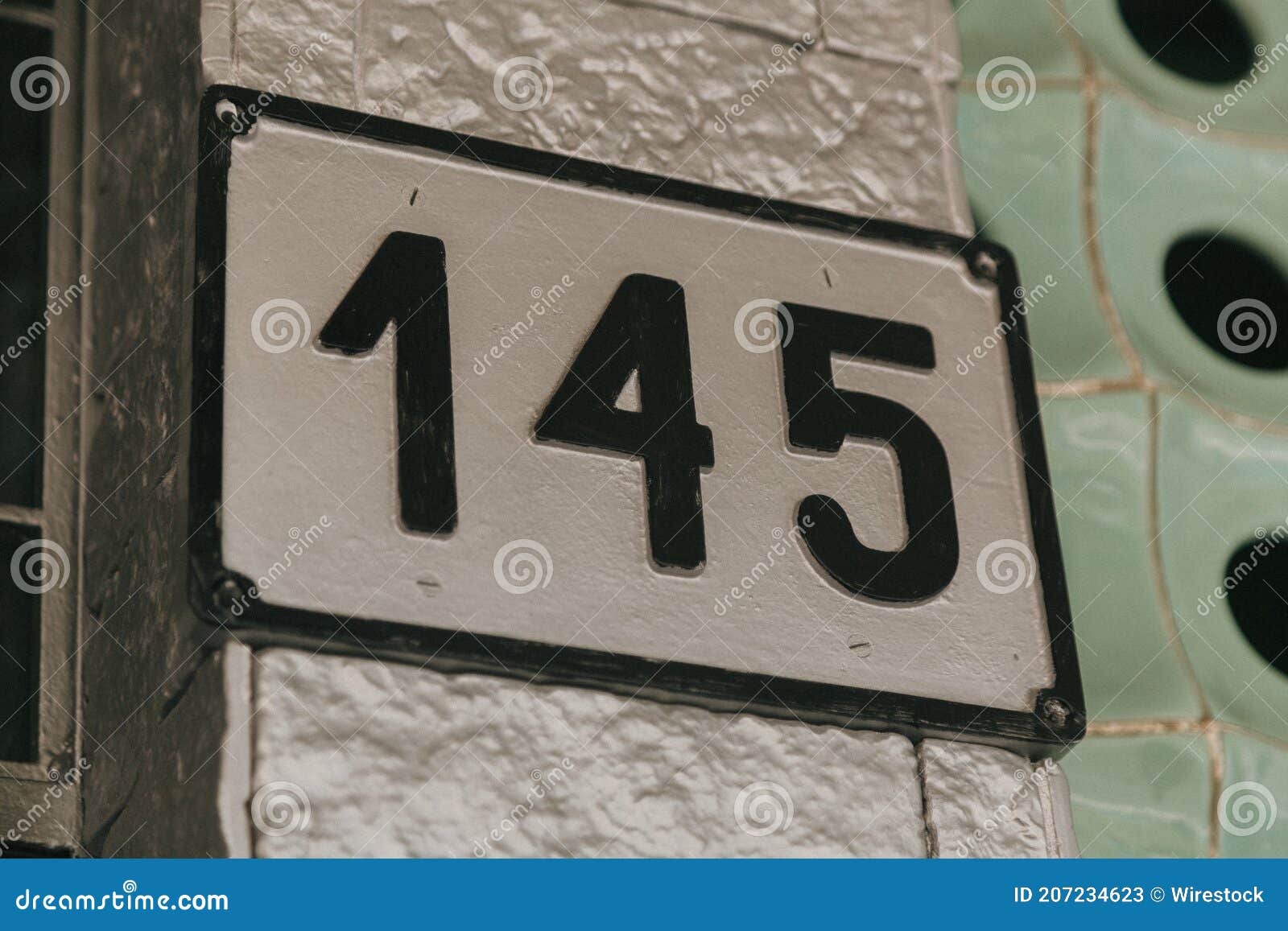 House Sign - Awhite Board with 145 Number on it Stock Image - Image of ...