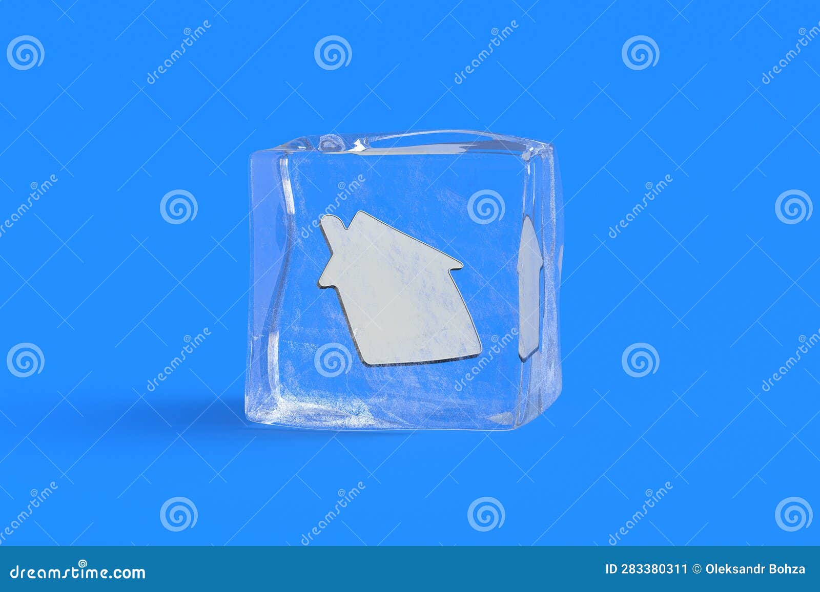 House Silhouette in Ice Cube Stock Illustration - Illustration of ...