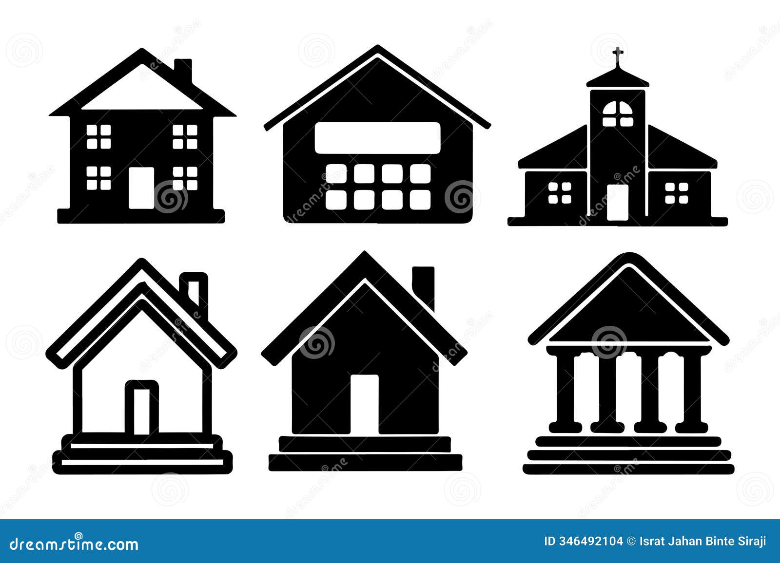 House Silhouette Icons Set Design Stock Illustration - Illustration of ... House Silhouette Icons Set Design Stock Illustration - Illustration of ...