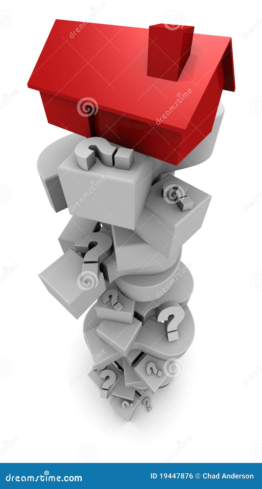 House Sitting on Top of Question Marks Stock Illustration ...