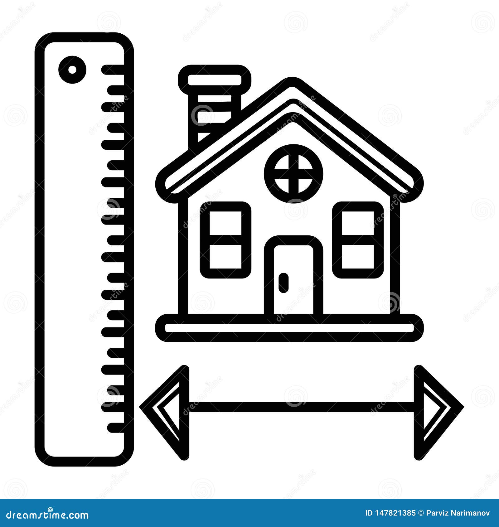 House size icon stock illustration. Illustration of dimension - 147821385