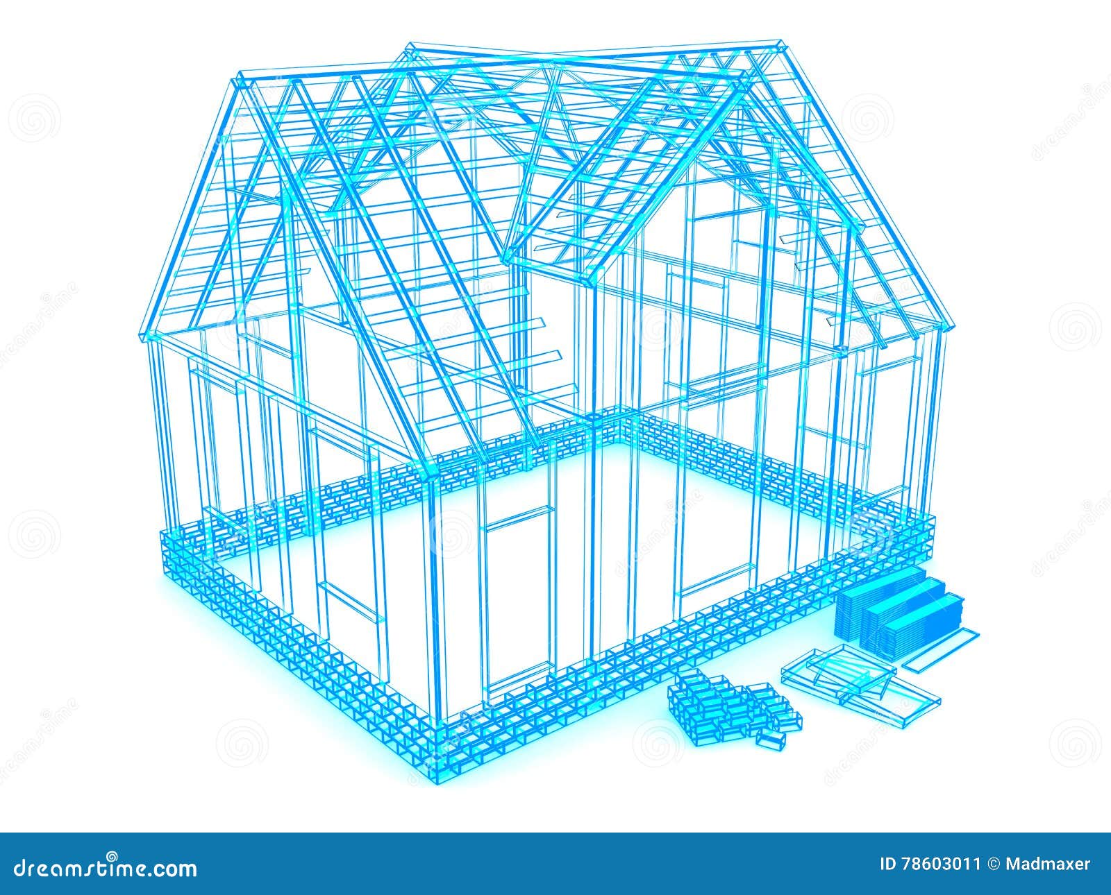House sketch stock illustration. Illustration of render - 78603011