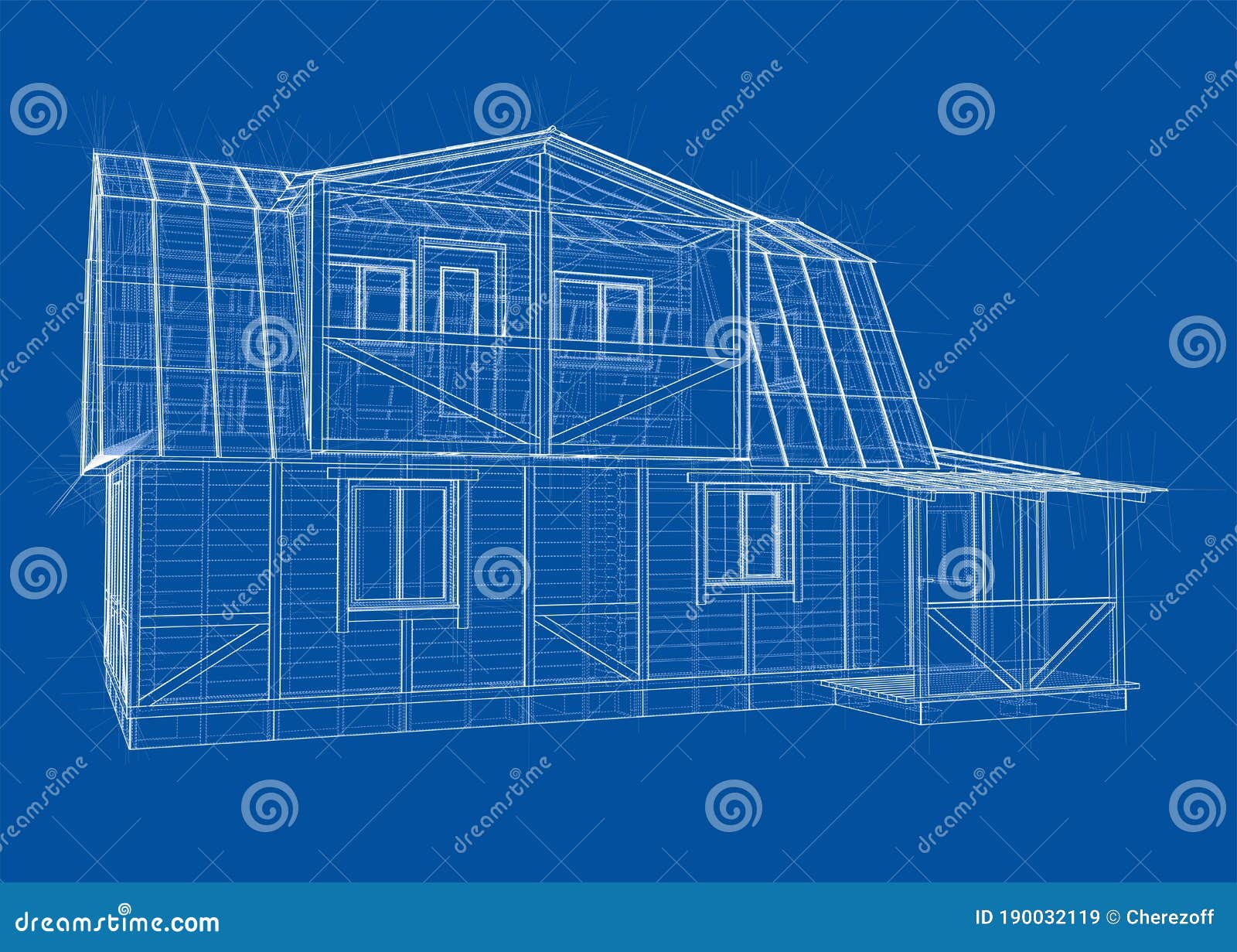 House Sketch. 3D Illustration Stock Illustration - Illustration of ...