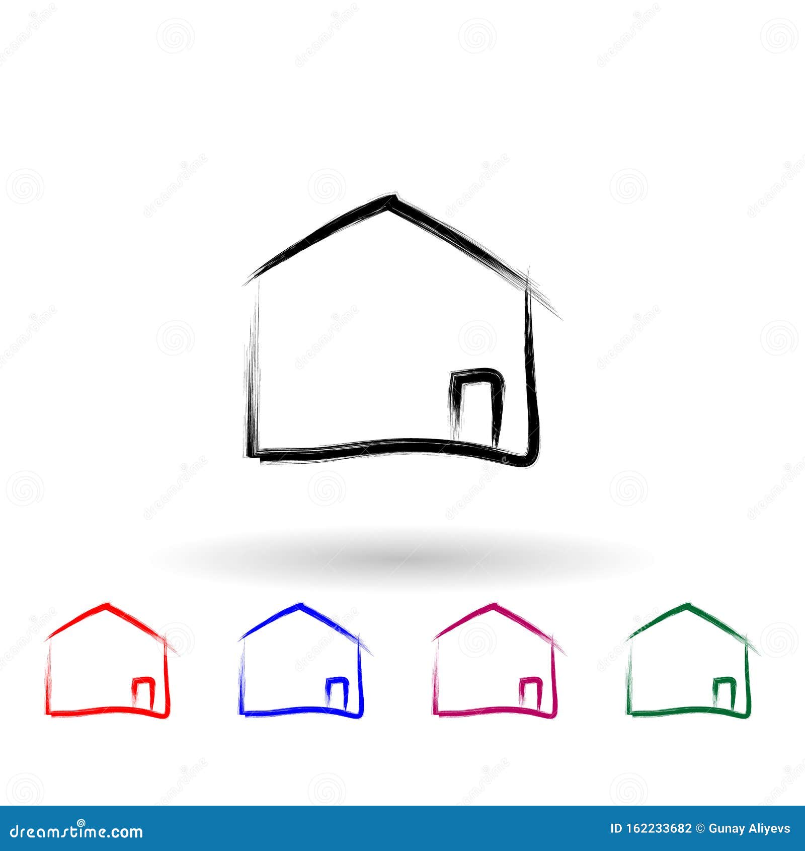 House Sketch Style Multi Color Icon. Simple Thin Line, Outline Vector ... House Sketch Style Multi Color Icon. Simple Thin Line, Outline Vector ...