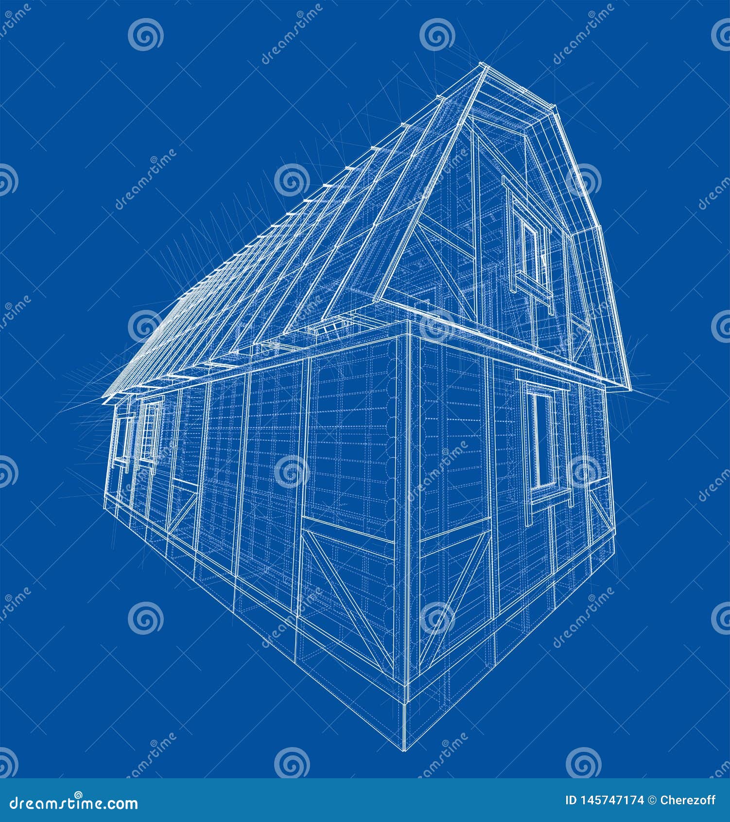 House Sketch. Vector Rendering of 3d Stock Vector - Illustration of ...