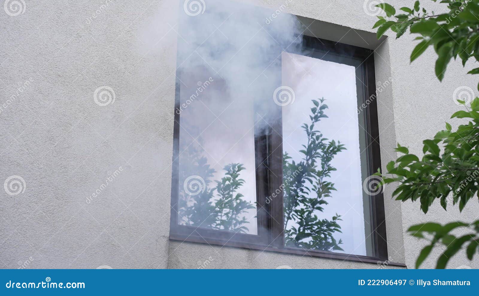 House on Fire. Smoke Comes from the Window Stock Video - Video of ...