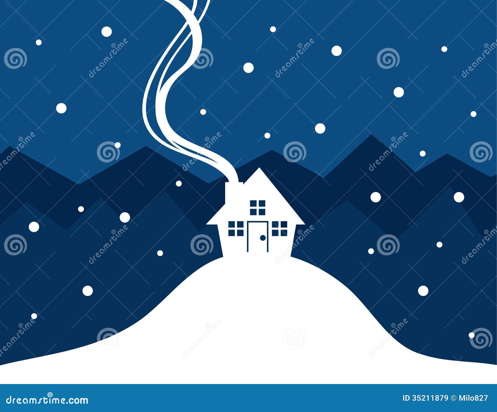 House Snow Silhouette stock vector. Illustration of quaint - 35211879