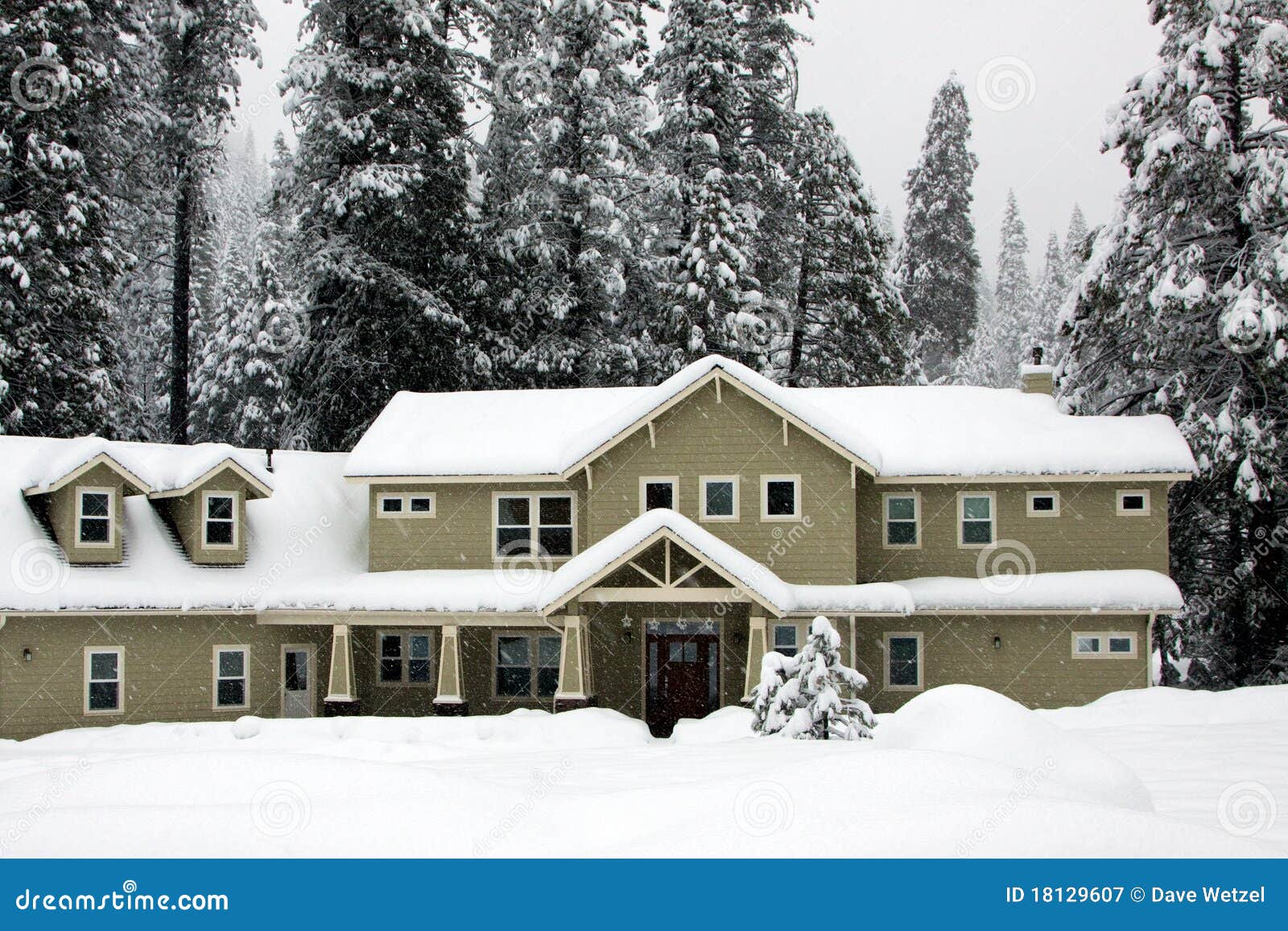 House in a snow storm stock image. Image of woods, wintertime - 18129607