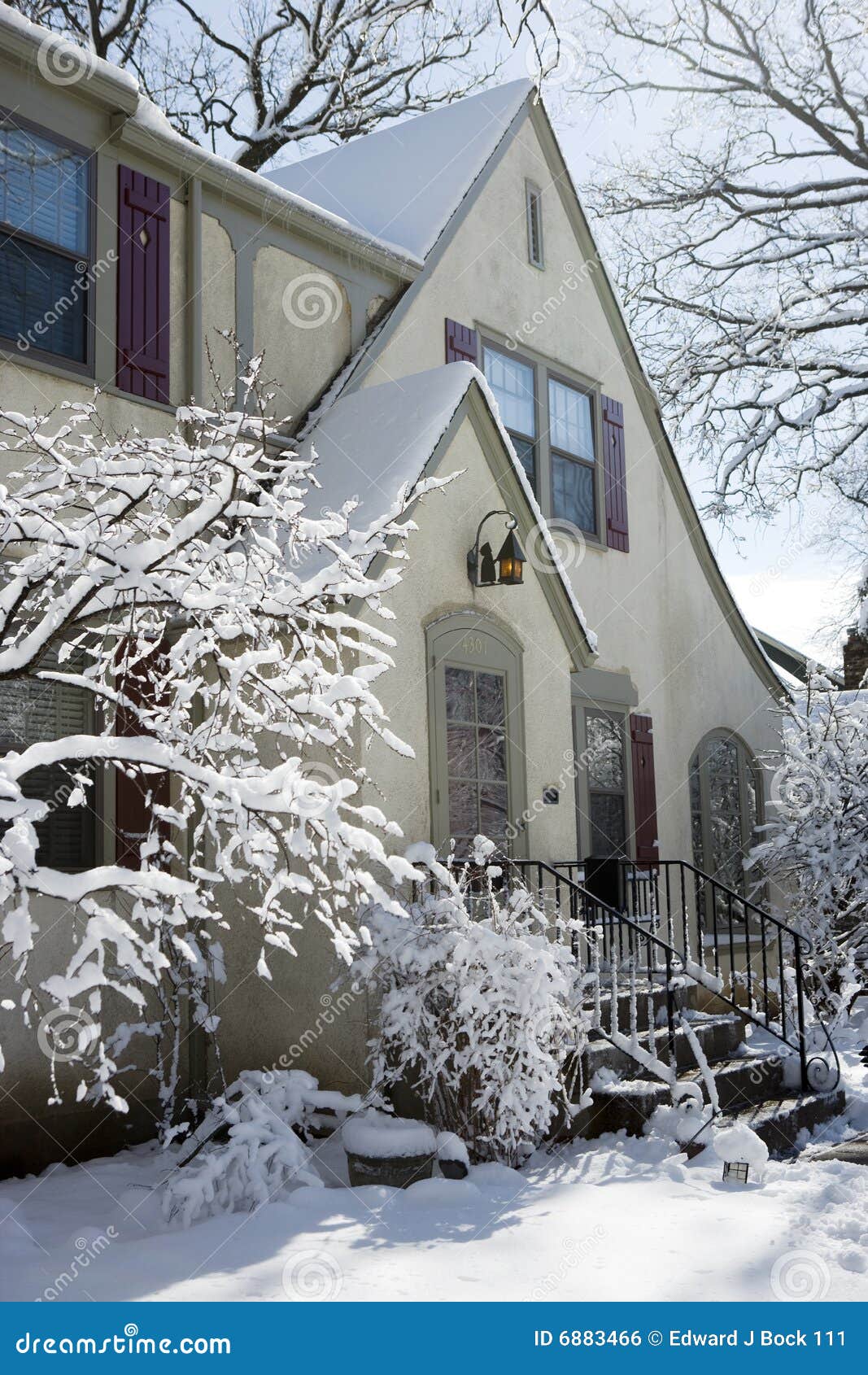 House after a snowfall stock photo. Image of exterior - 6883466