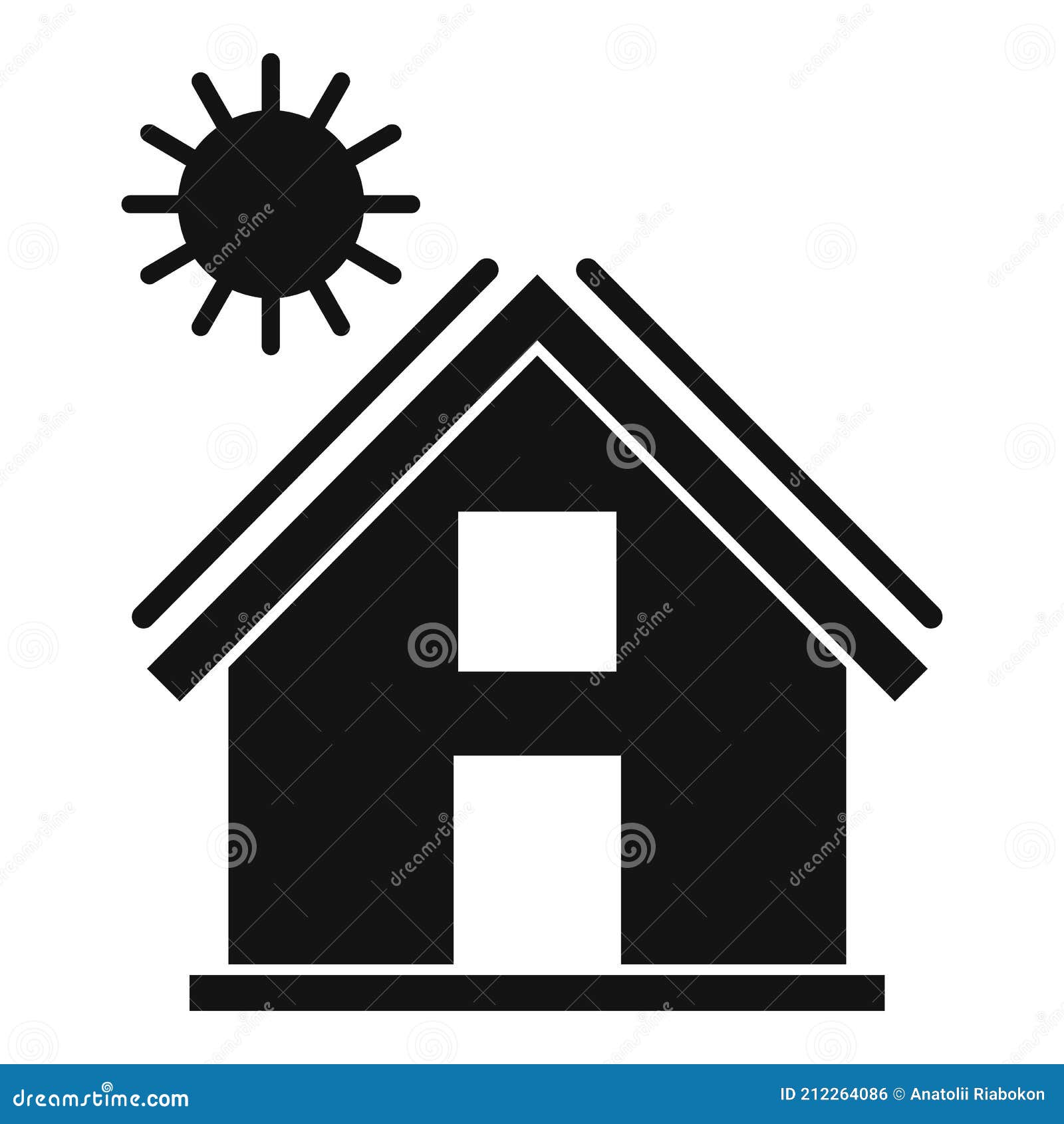 House Solar Panel Icon, Simple Style Stock Vector - Illustration of ...