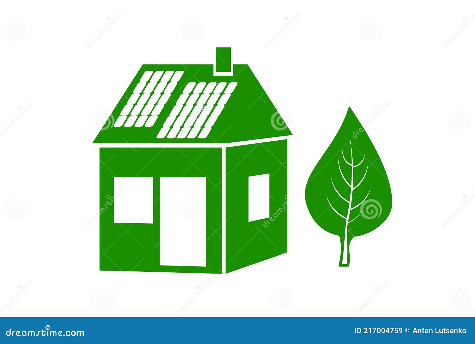 House with Solar Panel on the Roof Icon Stock Vector - Illustration of ...
