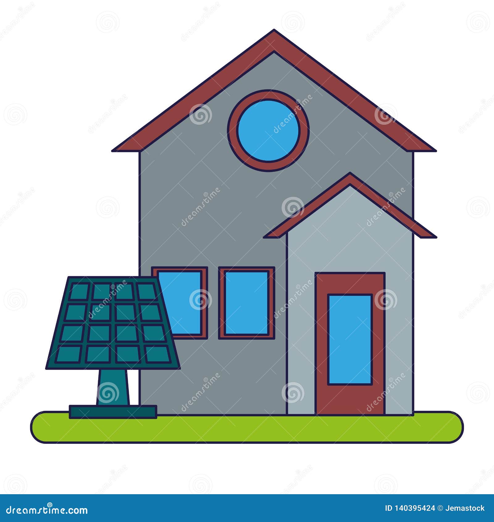 House and Solar Panel Symbol Stock Vector - Illustration of ecosystem ...