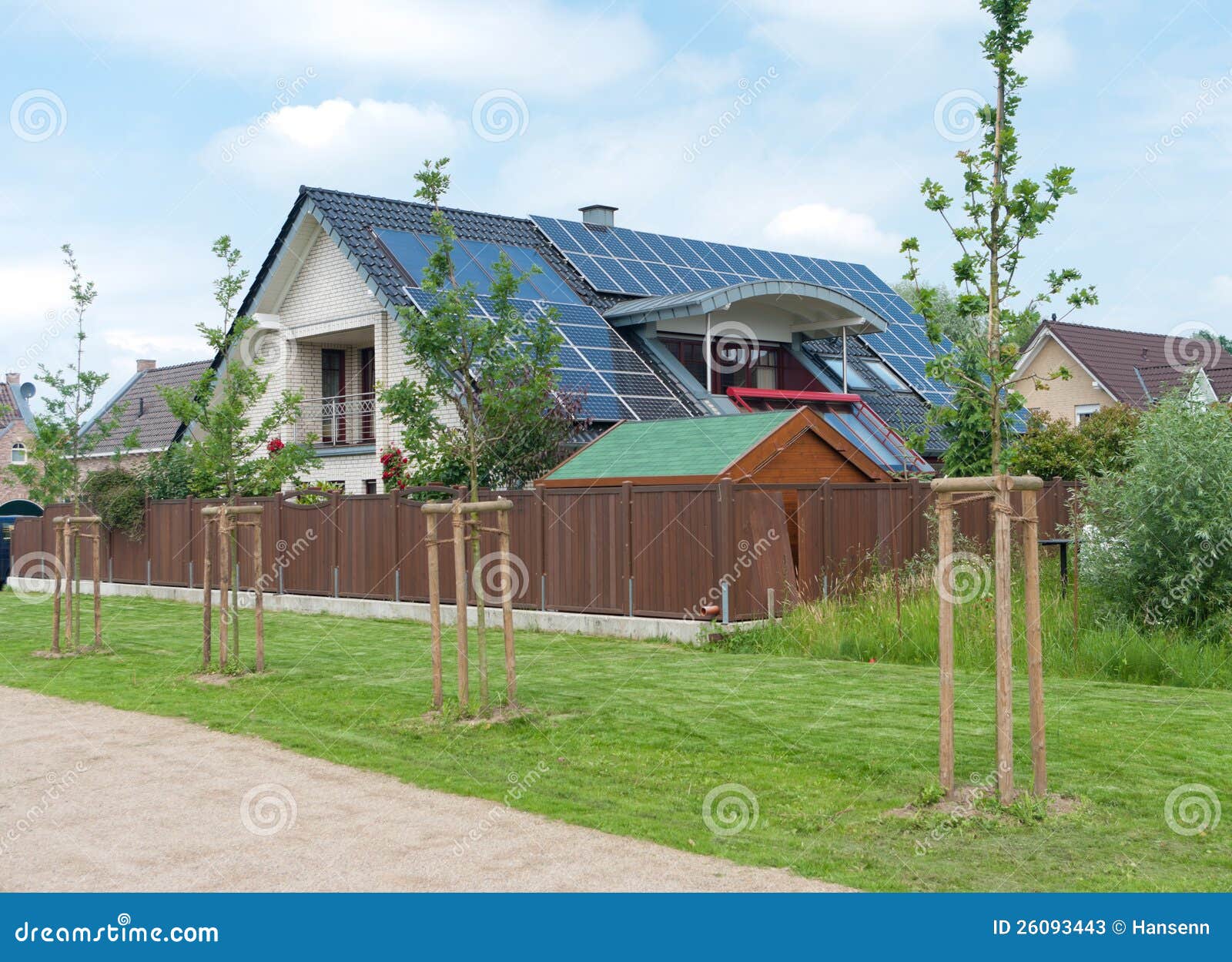 House with solar panels stock image. Image of ecofriendly - 26093443