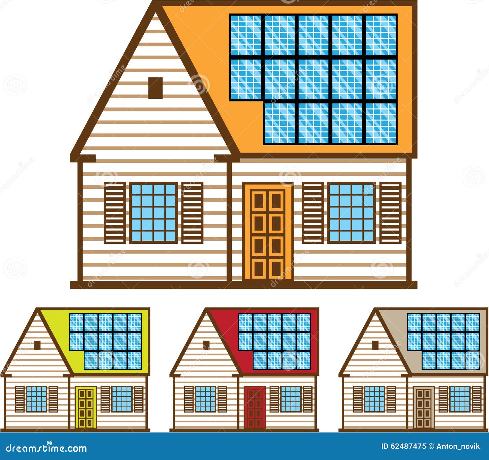 House with Solar Panels stock vector. Illustration of consumption ...